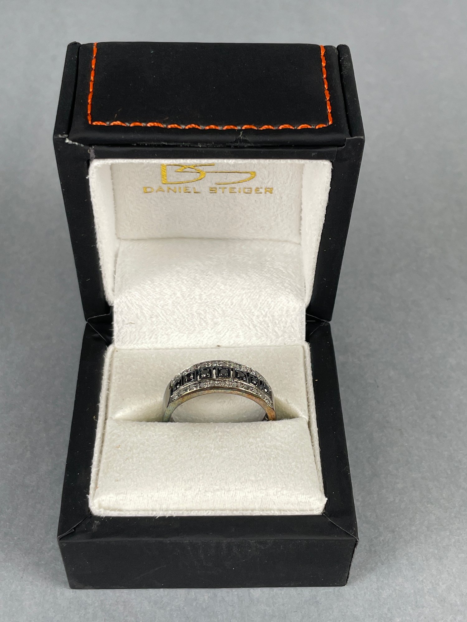 Daniel Steiger 925 Mens Ring With Black & Crystal Stones #81114 ...