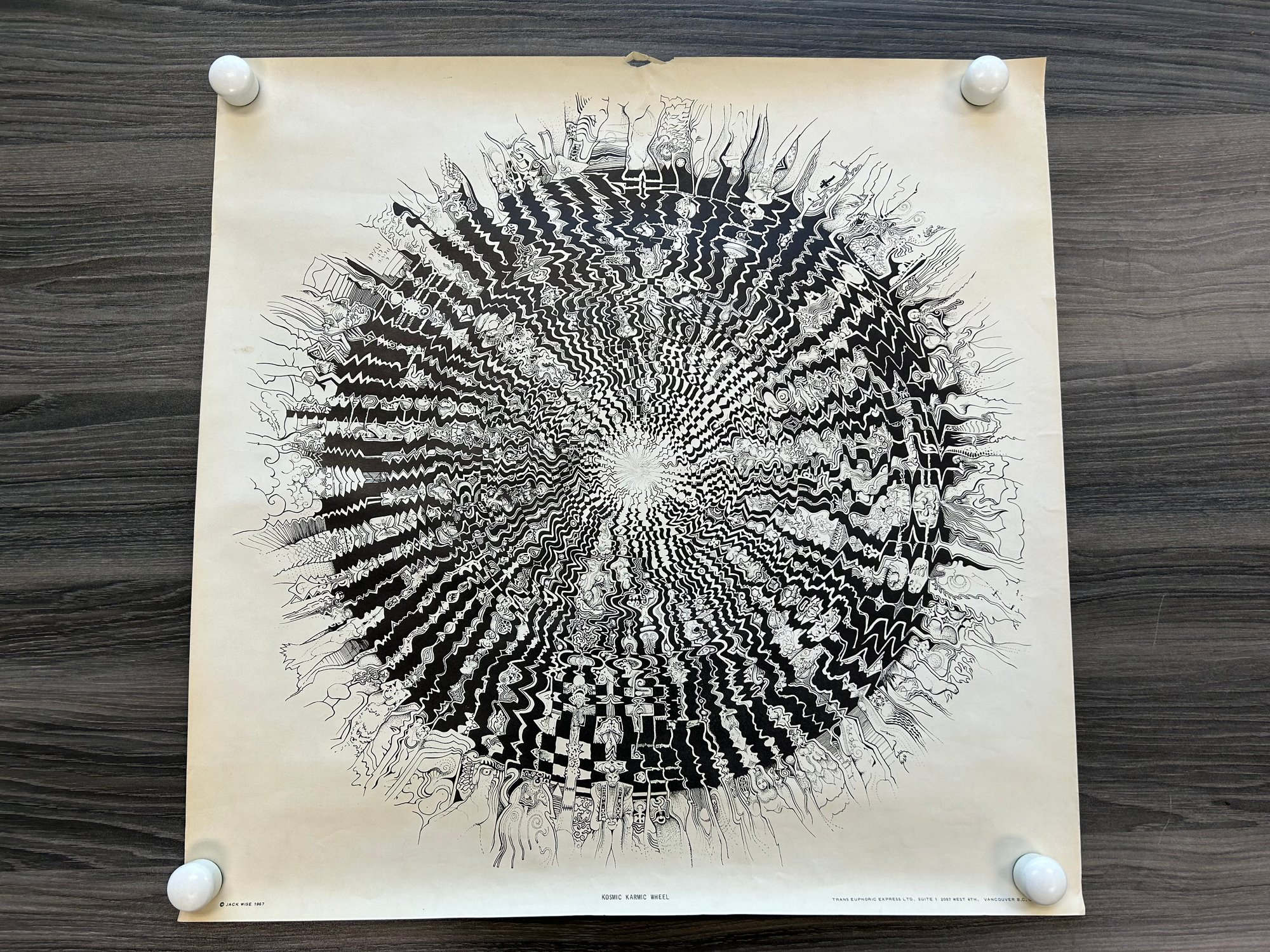 Jack Wise 1967 Kosmic Karmic Wheel Poster #47460 | Auctionninja.com
