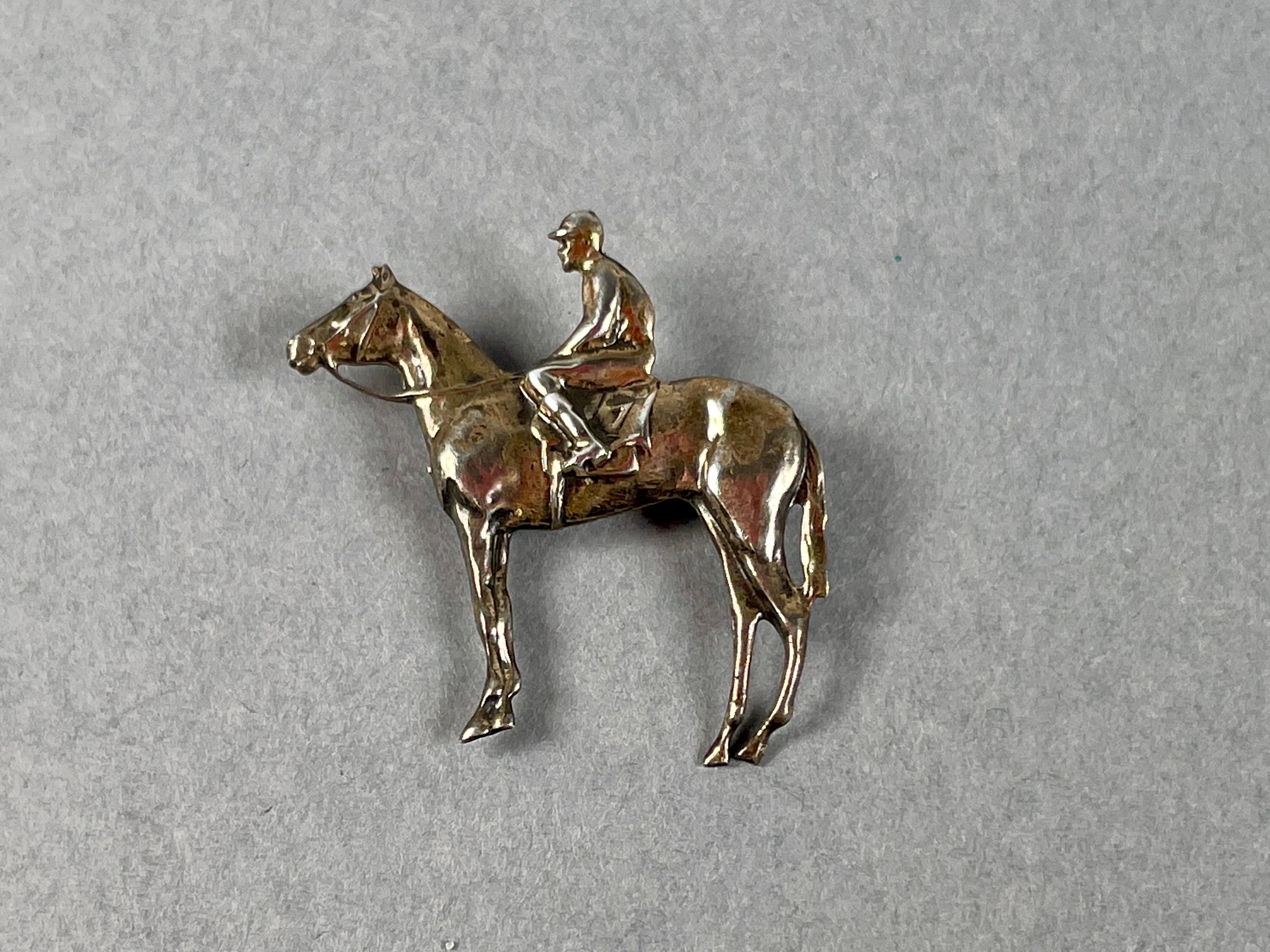 Vintage Sterling Silver Horse & Jockey Pin #67263 | Auctionninja.com