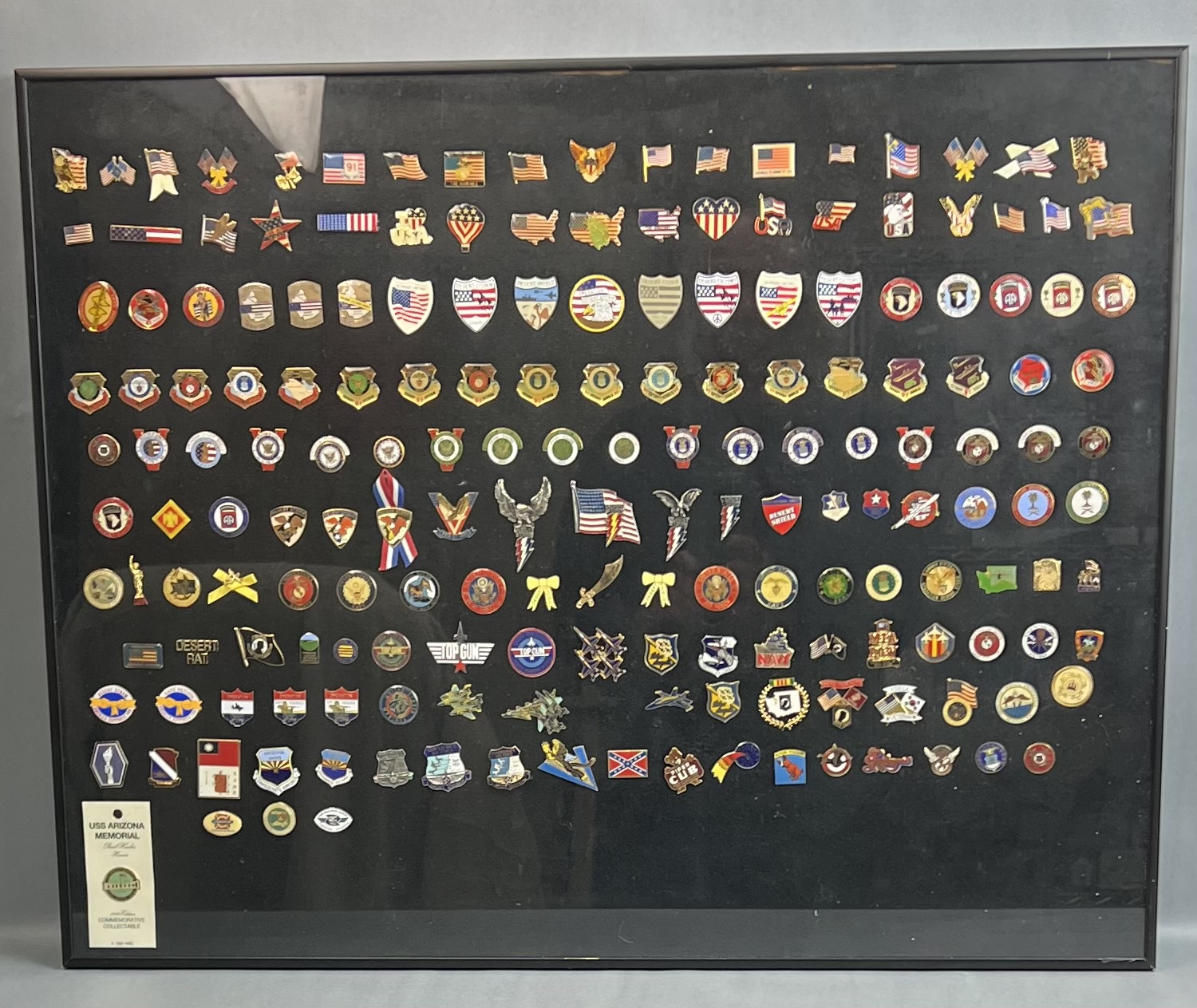 Framed Military Pin Collection USMC Army USN USAF And Campaign Pins ...