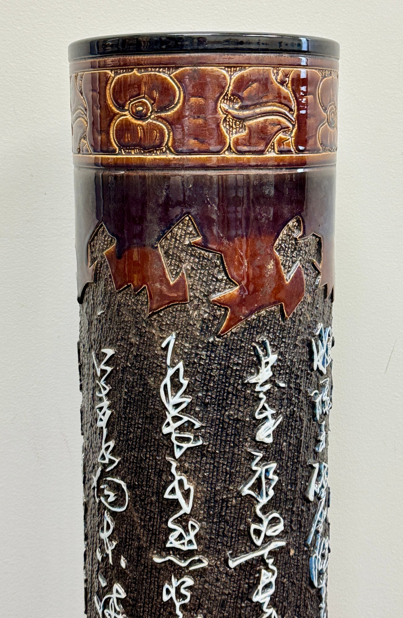 Chinese Baifu Calligraphy Monumental Porcelain Large Floor Vase #60858 ...