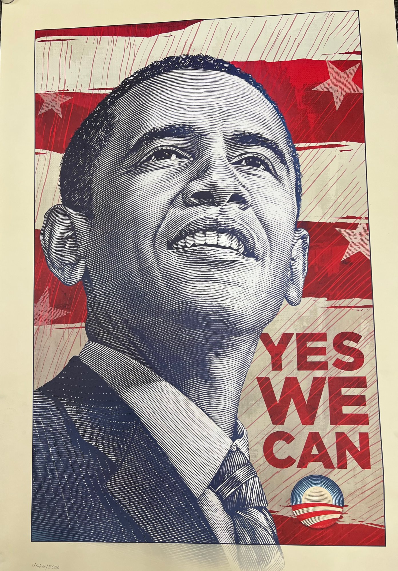 Numbered 4666 Of 5000 Obama Yes We Can Poster From 2008 Presidential ...