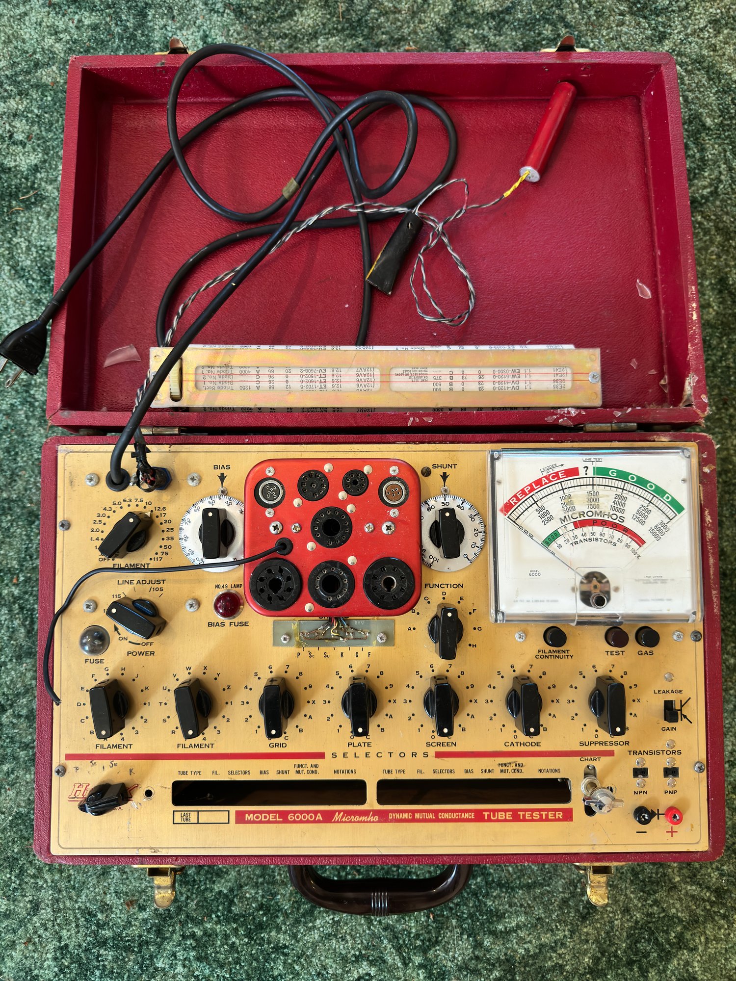 Hickok 6000A Micromho Mutual Conductance Tube Tester #52648 ...