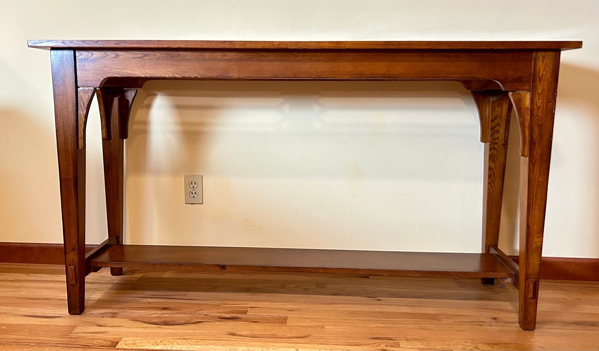 Mission Style Glass Top Sofa - Hall Table #55364 | Auctionninja.com