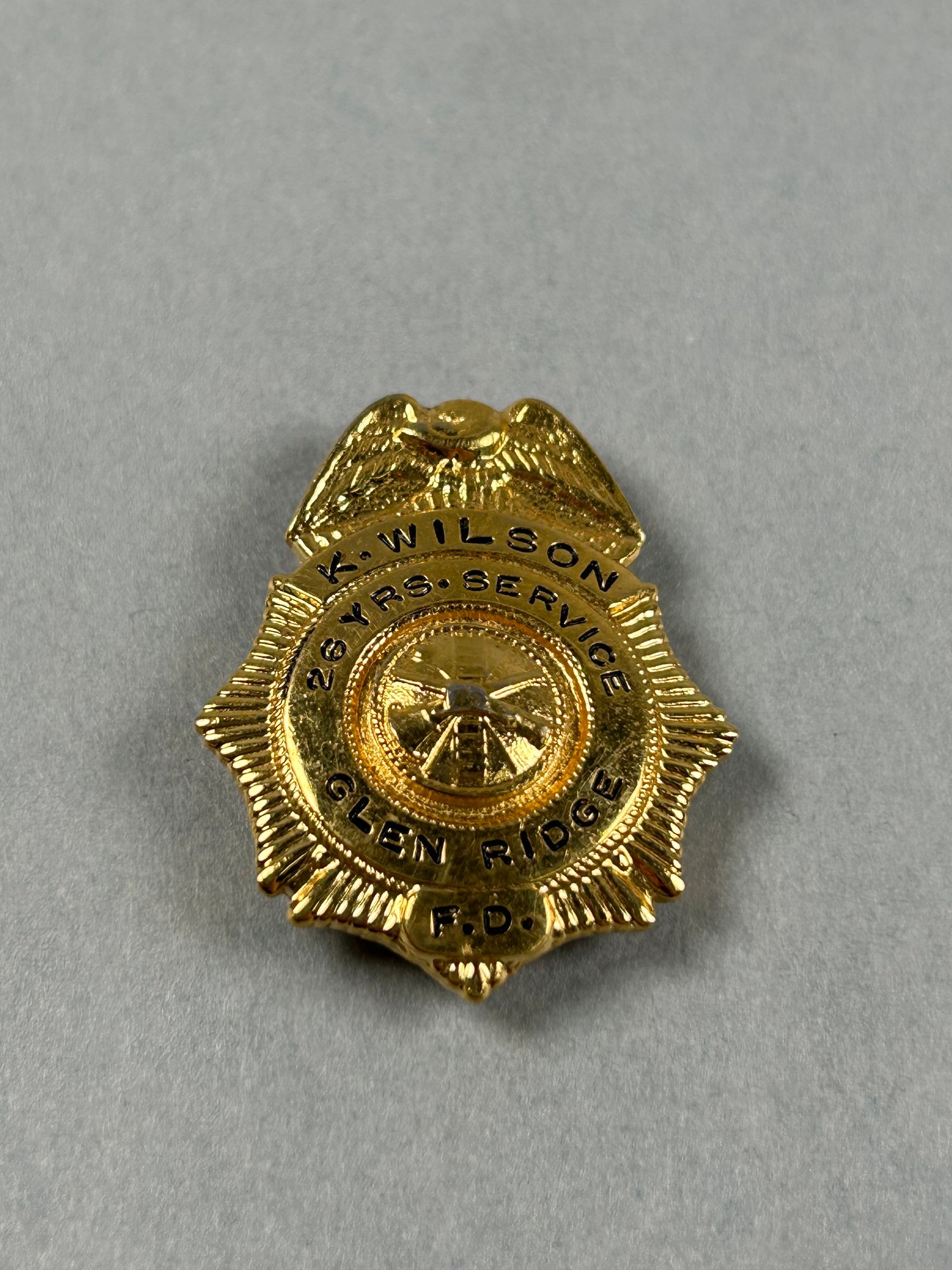 Vintage 26 Years Service Badge Glen Ridge Fire Department #61657 ...