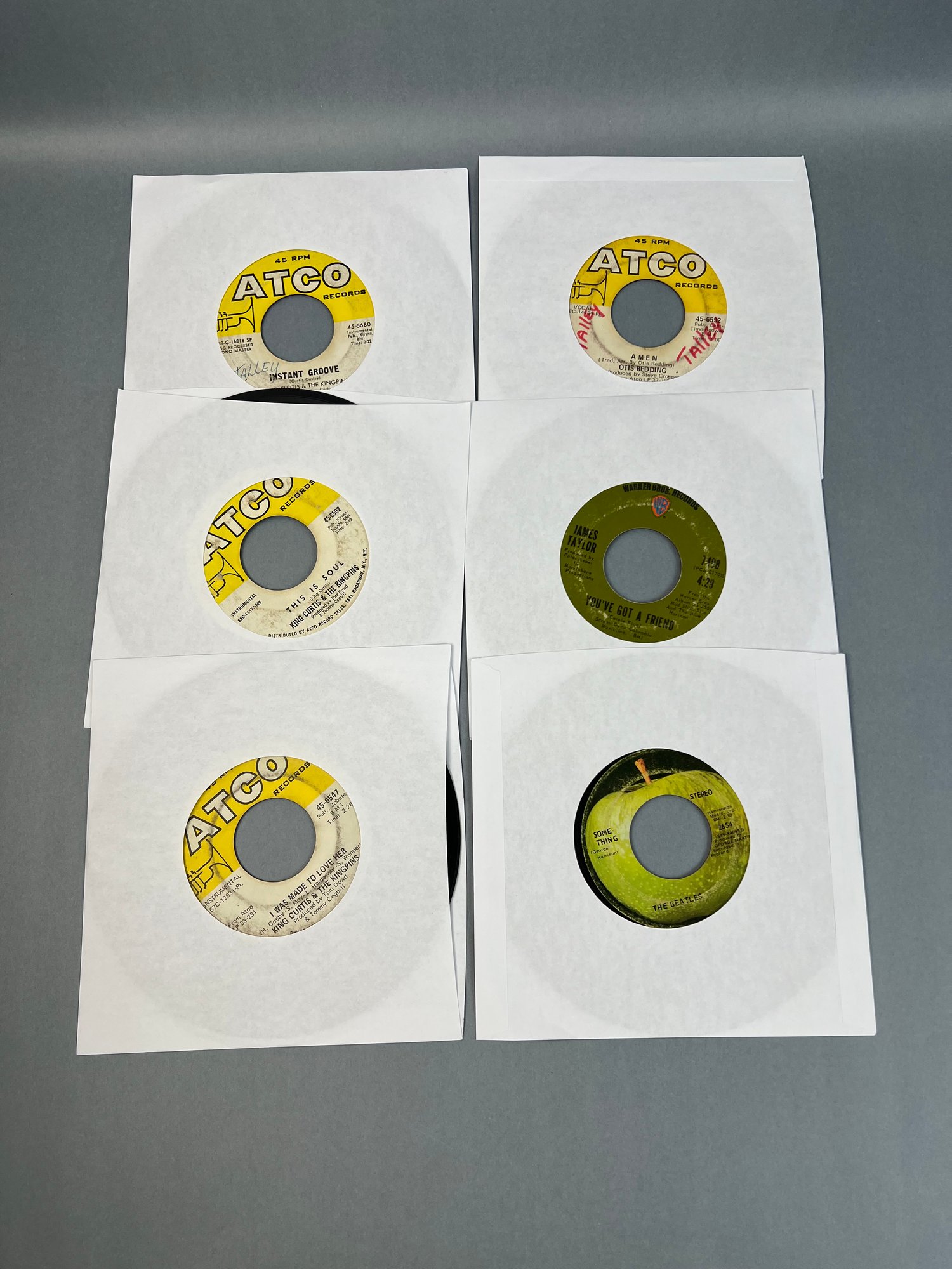 Lot Of 45 Records Including The Beatles, James Taylor, King Curtis ...