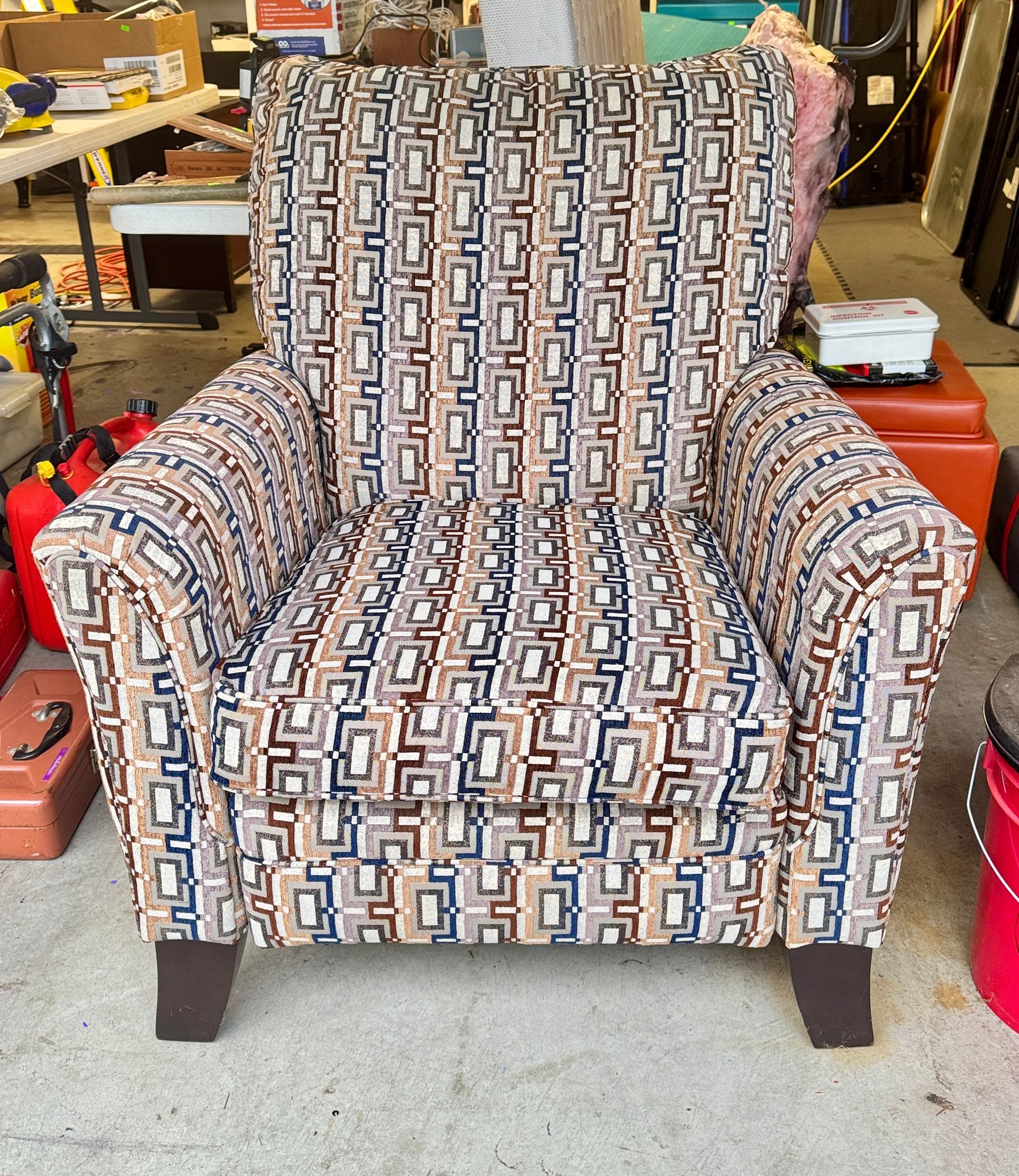Geometric Patterned Upholstered Lazy-boy Recliner Club Chair #61775 ...
