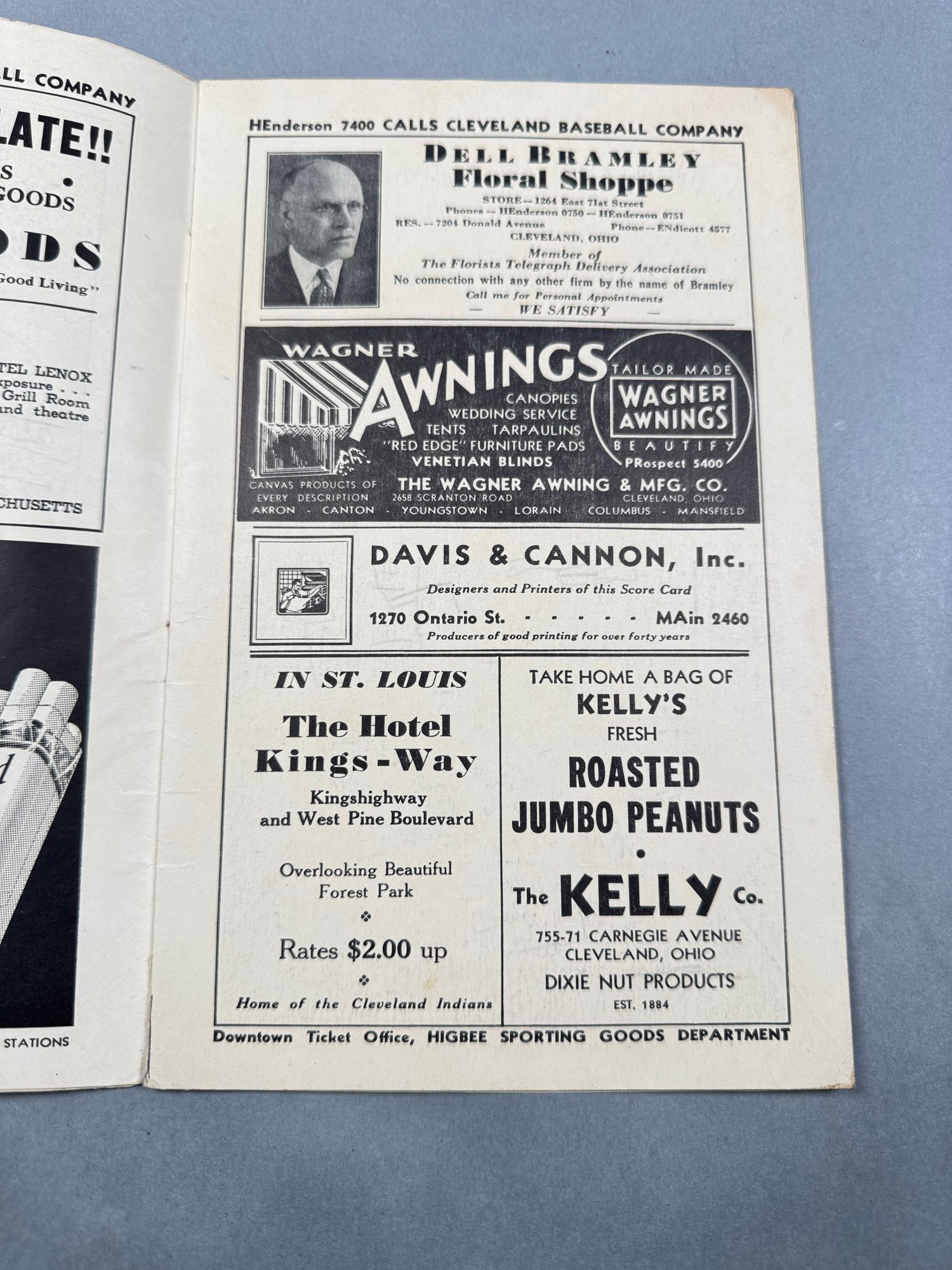 1938 Cleveland Indians Score Card #67986 | Auctionninja.com