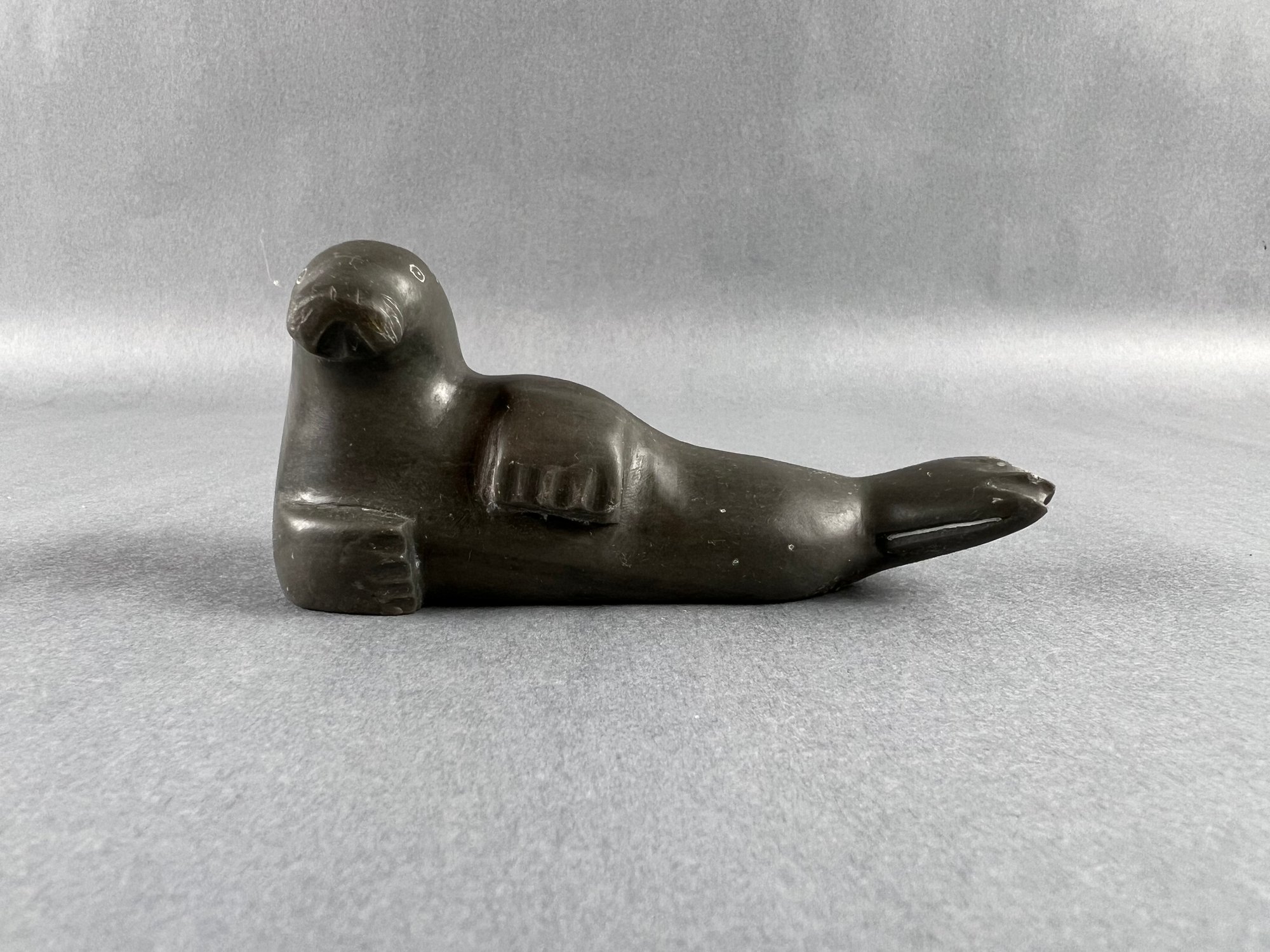 Carved Soapstone Walrus - Signed, Numbered #49543 | Auctionninja.com