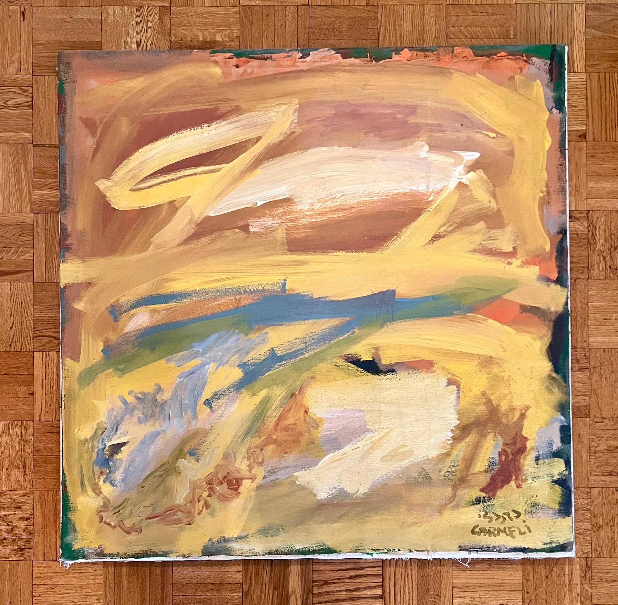 Large Abstract Oil Painting - N. Carmeli 1990 #52268 | Auctionninja.com