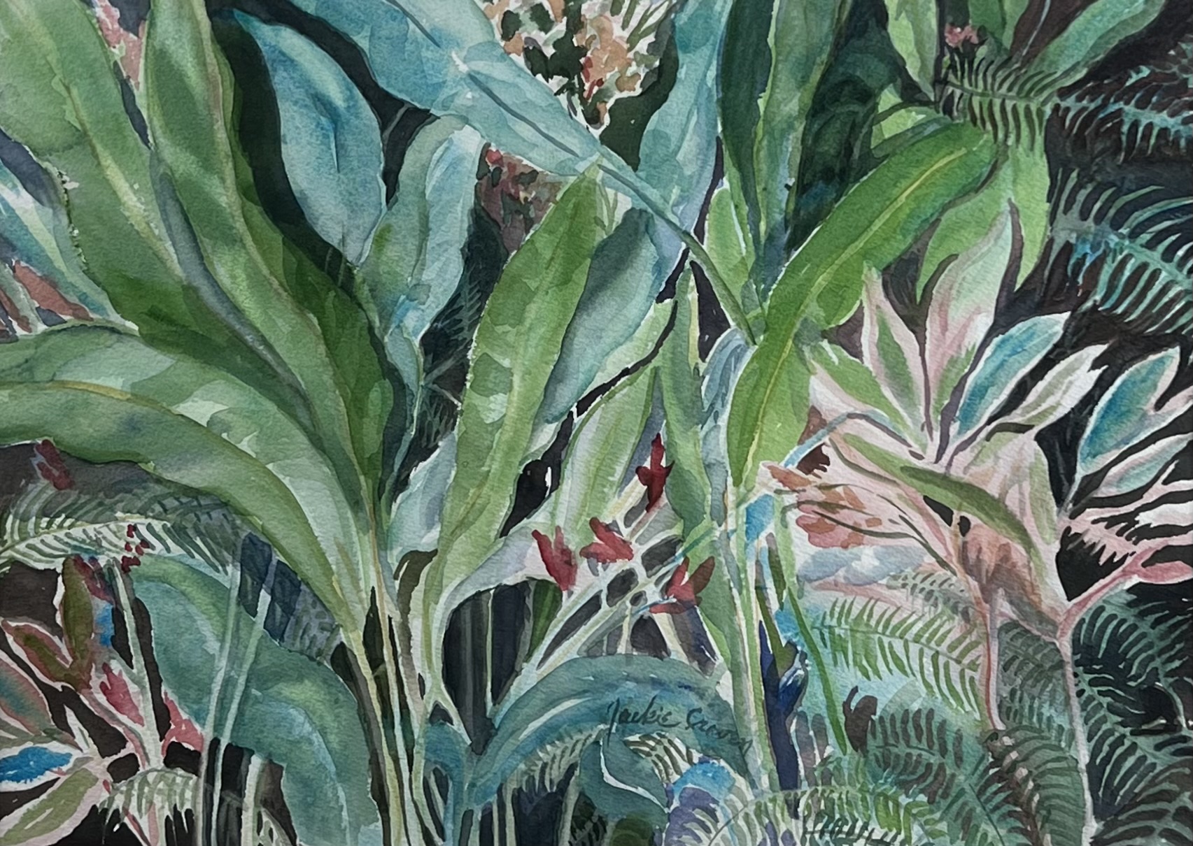 Signed Jackie Craven Floral Watercolor Painting, Pacific Northwest ...