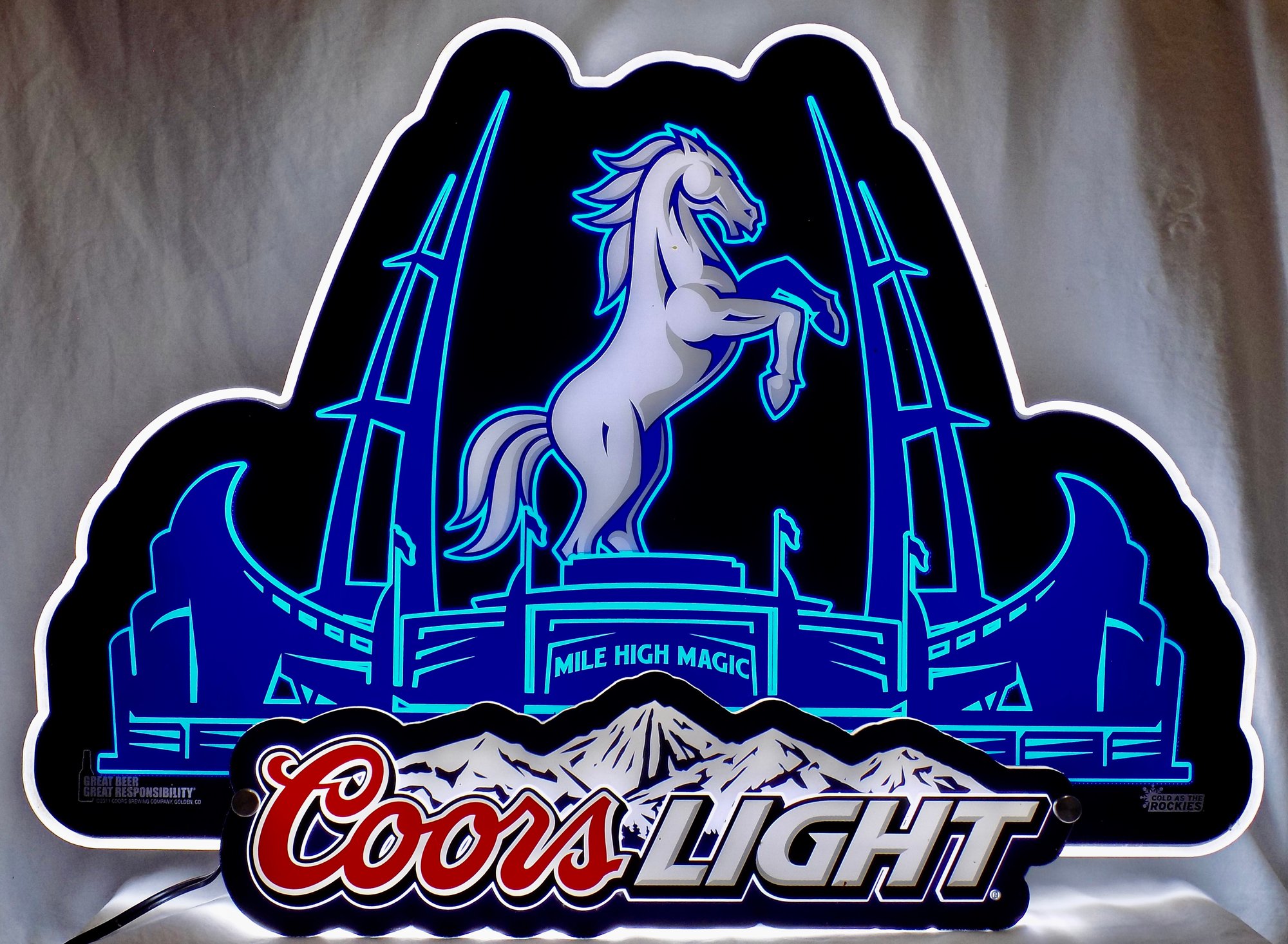 Very Cool Blue Mile High Magic Broncos Bar Light By Coors Light #5280 ...