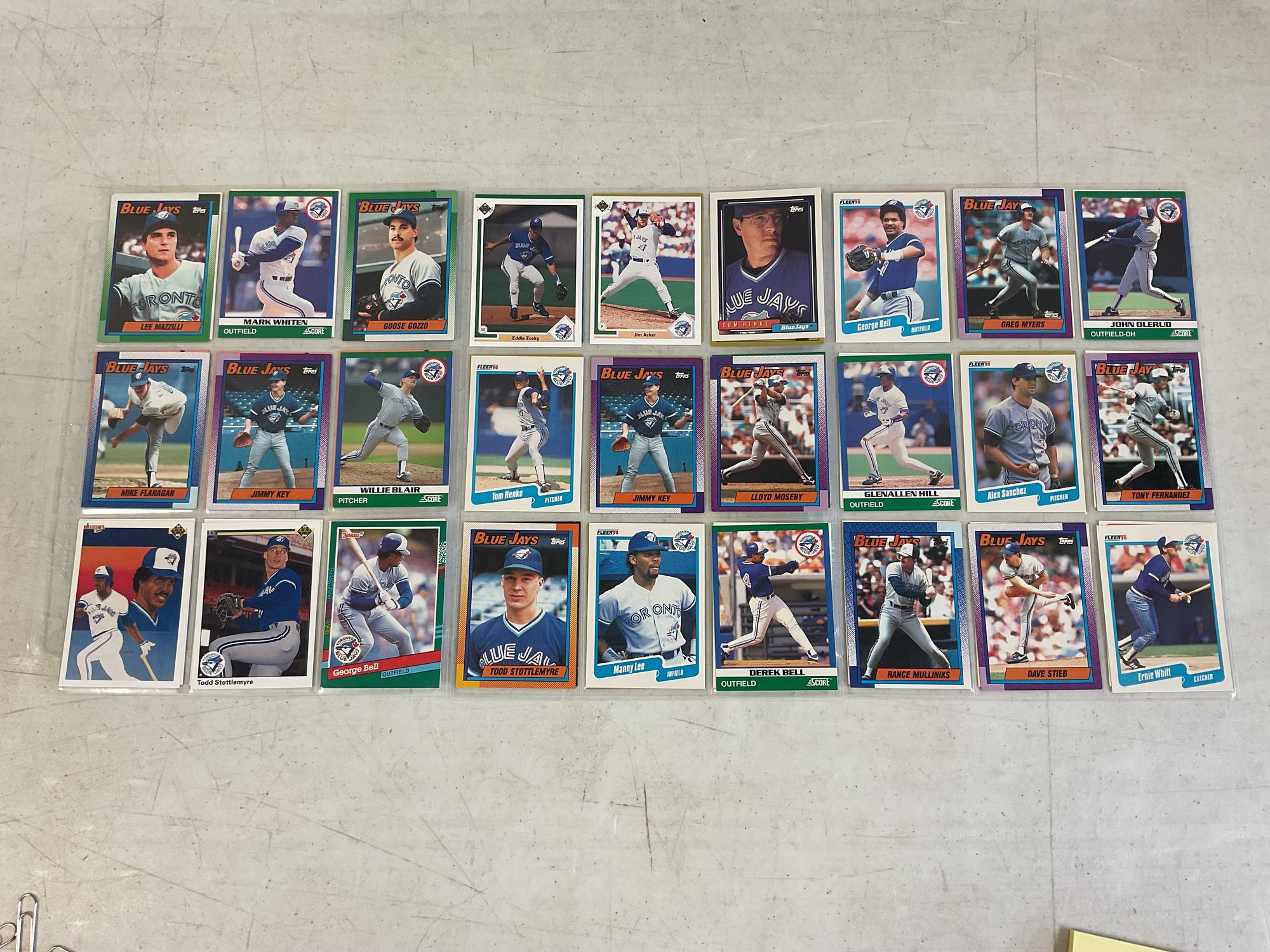 Lot Of 3 Pages Full Of Baseball Cards Front & Back #15236 ...