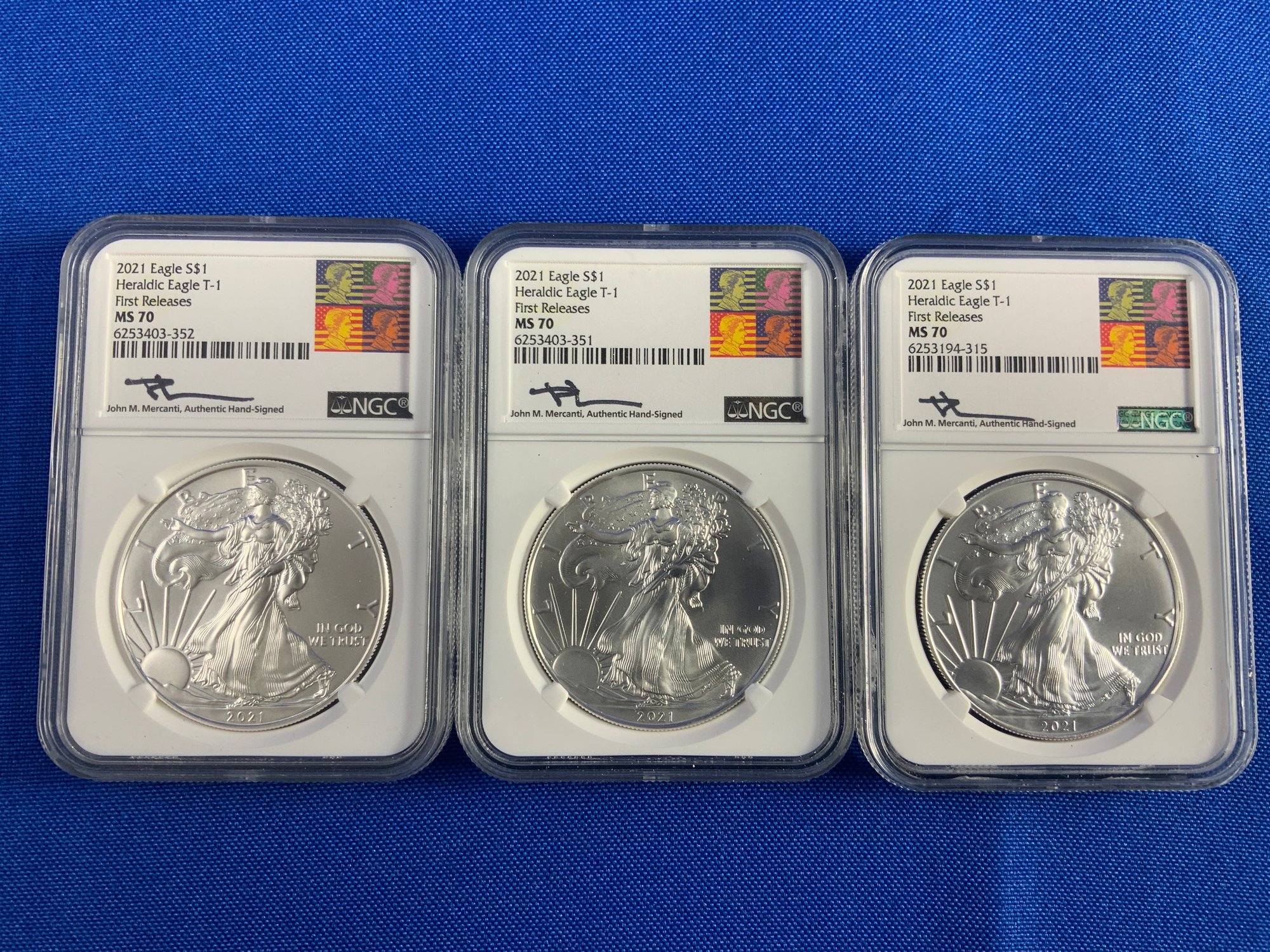 3-2021 Silver Eagles Type 1 NGC MS70 Early Release #14925 ...