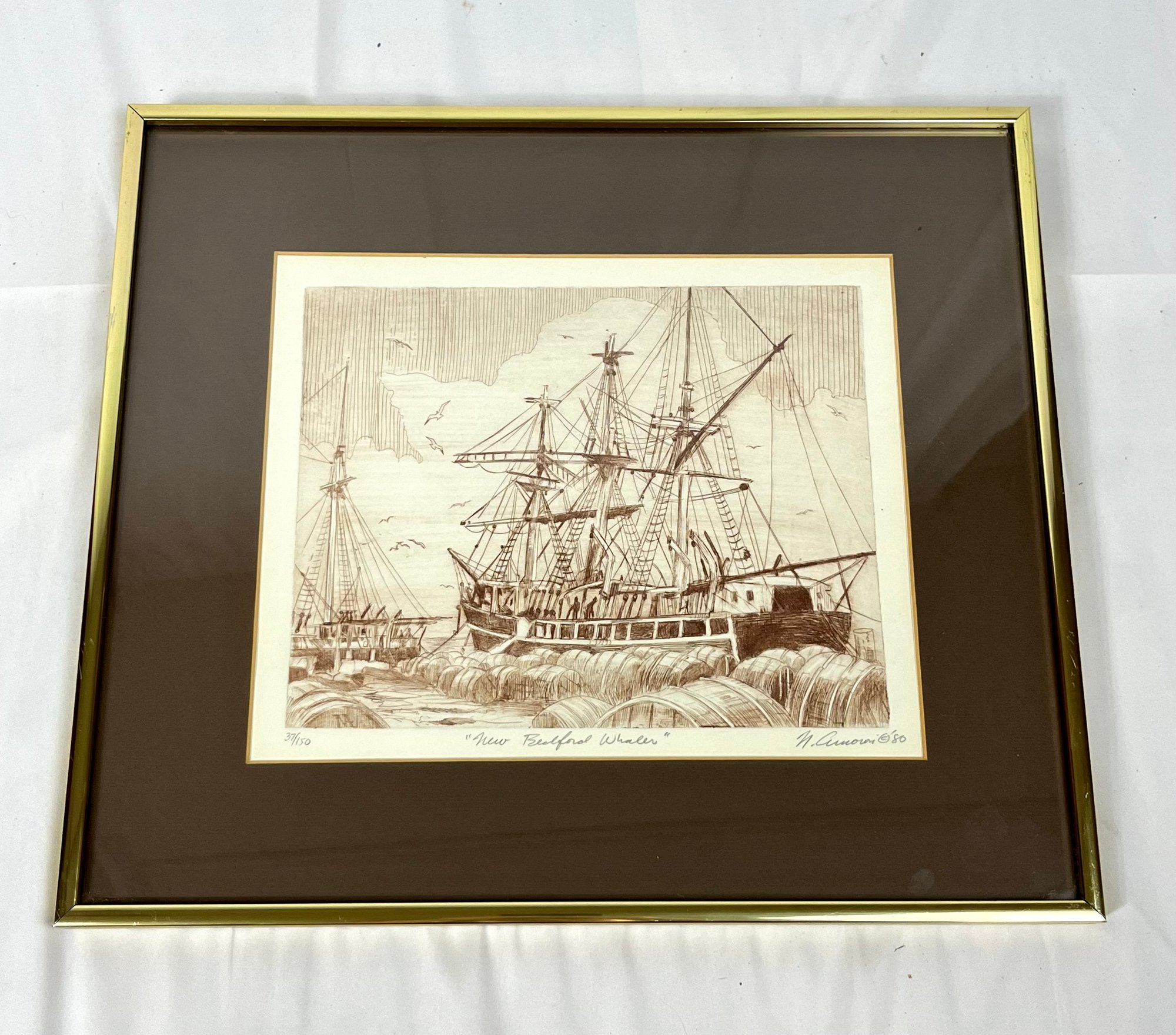 Vintage "The New Bedford Whaler" Signed Numbered Etching Print 1980 ...