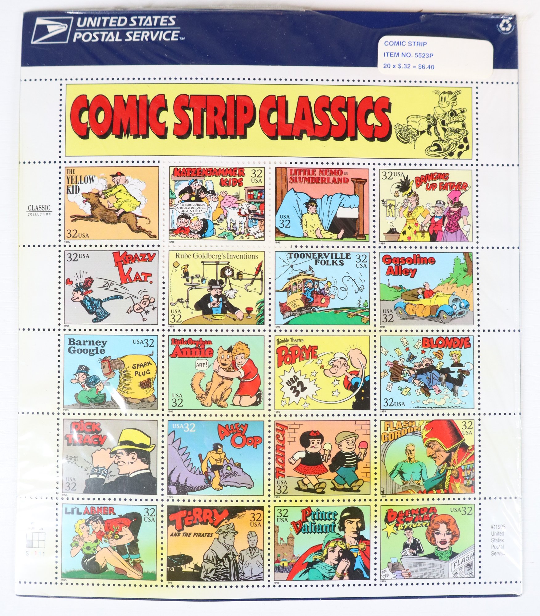 1995 Comic Strip Classic Stamps -US Postage Classic Stamps #8600 ...