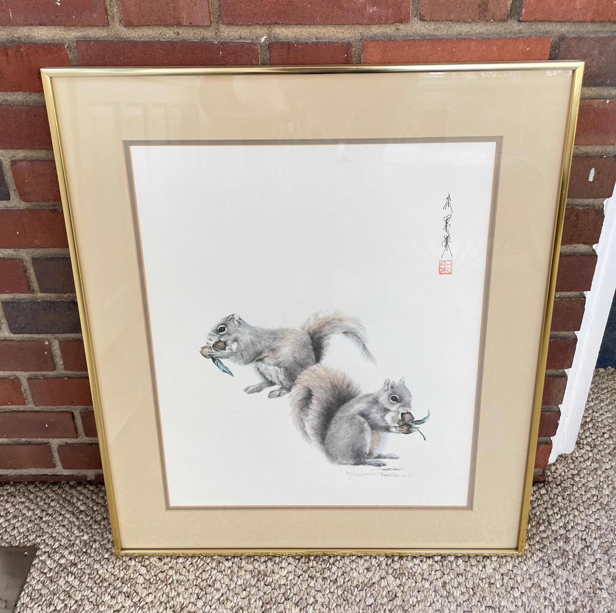 Framed Signed Numbered Frank T Gee Squirrel Print #12958 | Auctionninja.com