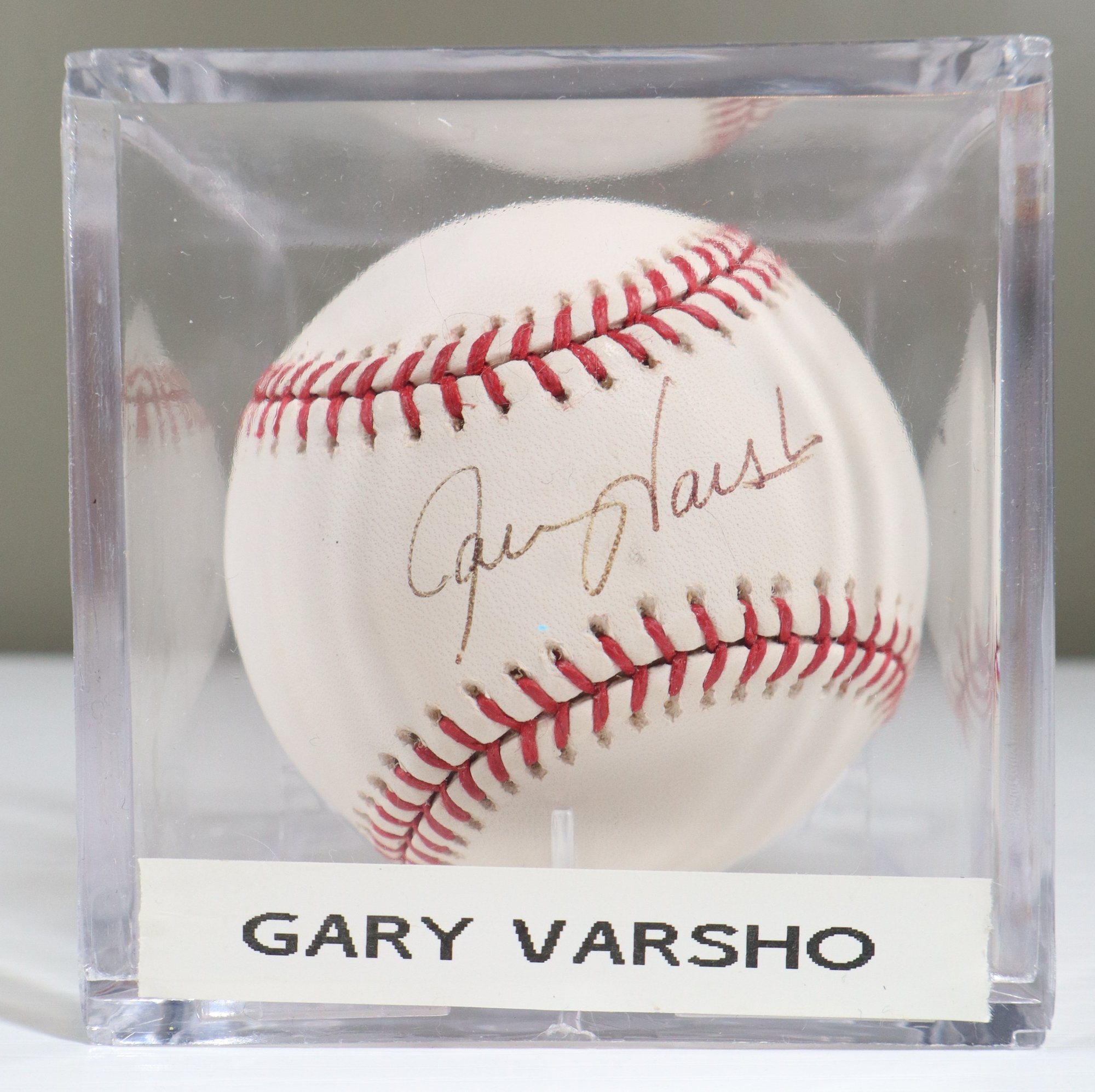 Signed "Gary Varsho" Baseball With Certificate - Gary Varsho ...