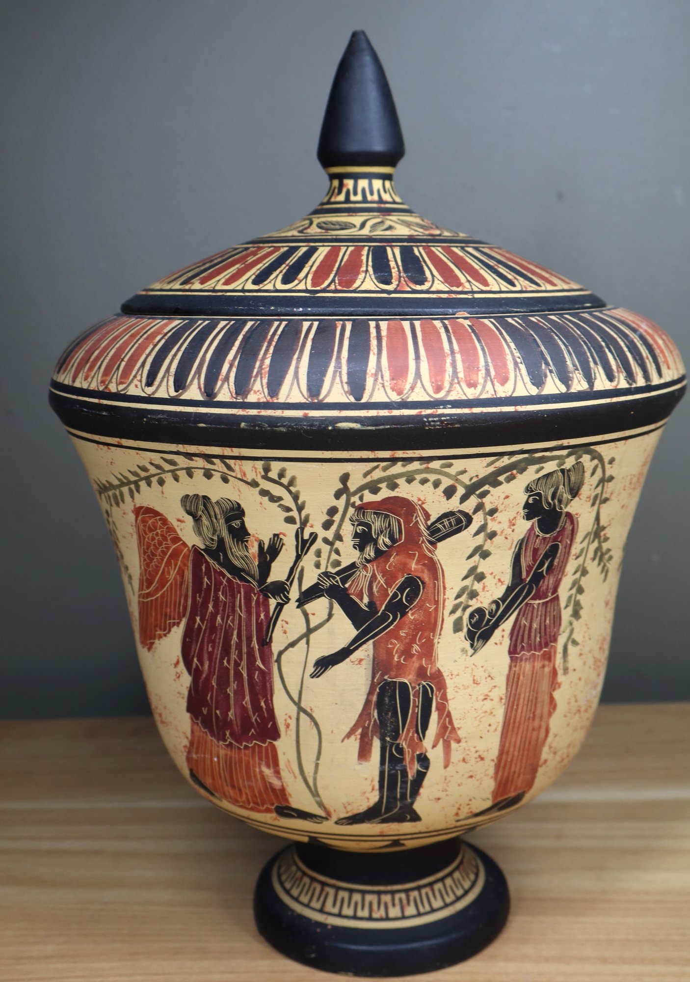 Greek Museum Reproduction Amphora Pyxis Vessel Art Pottery Vintage ...