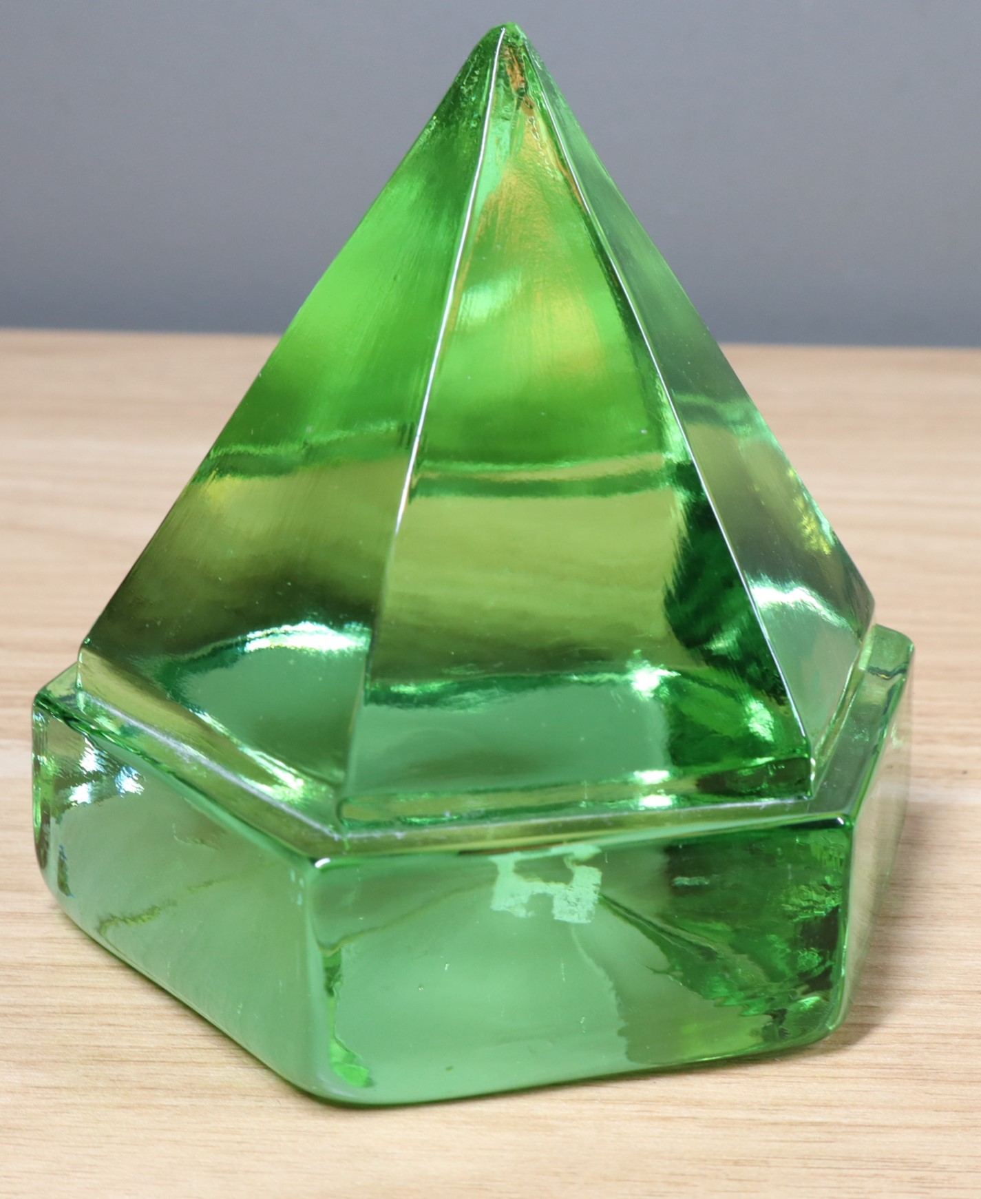 Authentic Models Handmade Ship Deck Light Green Glass Nautical Pyramid ...