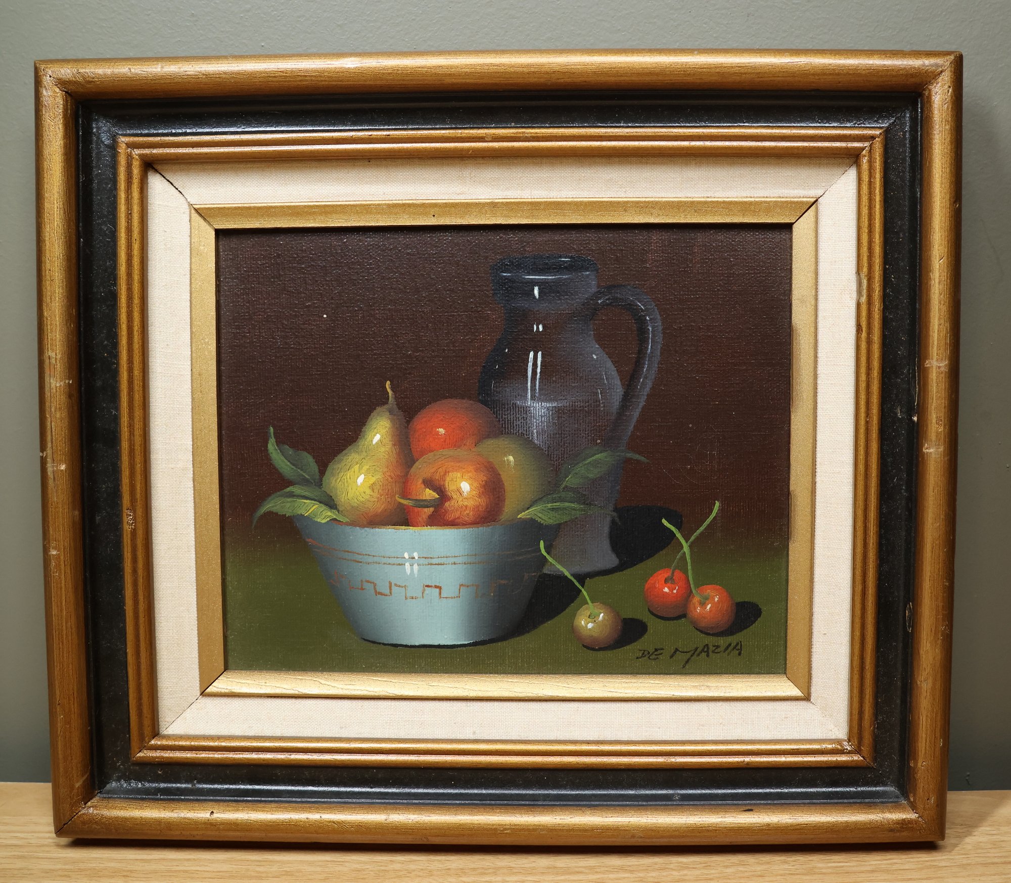 Vintage Framed Oil Painting On Canvas Fruit Still-life Signed De Mazia ...