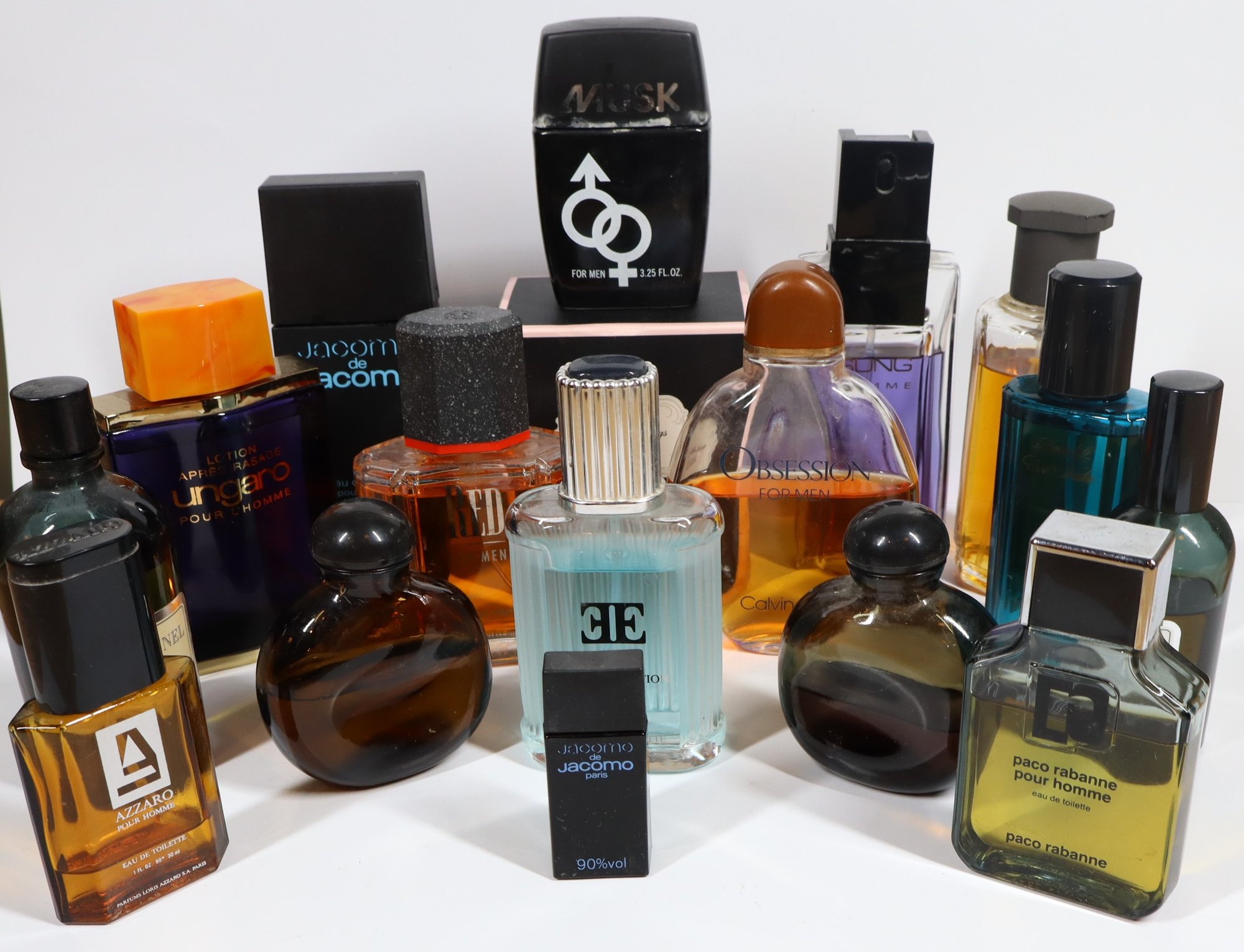 Lot Of (15) Vintage Mens Colognes, Obsession, Ungaro, Etc. & (1) Ladies ...