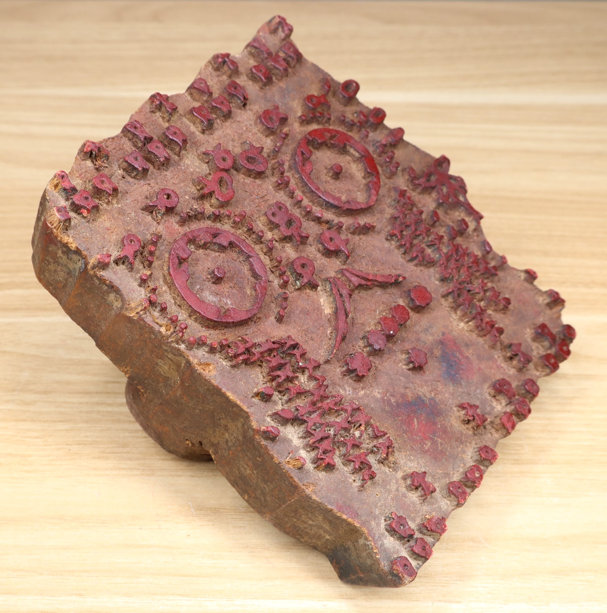 Antique Hand-Carved Wooden Print Block, Wooden Printer Stamp, Textile ...