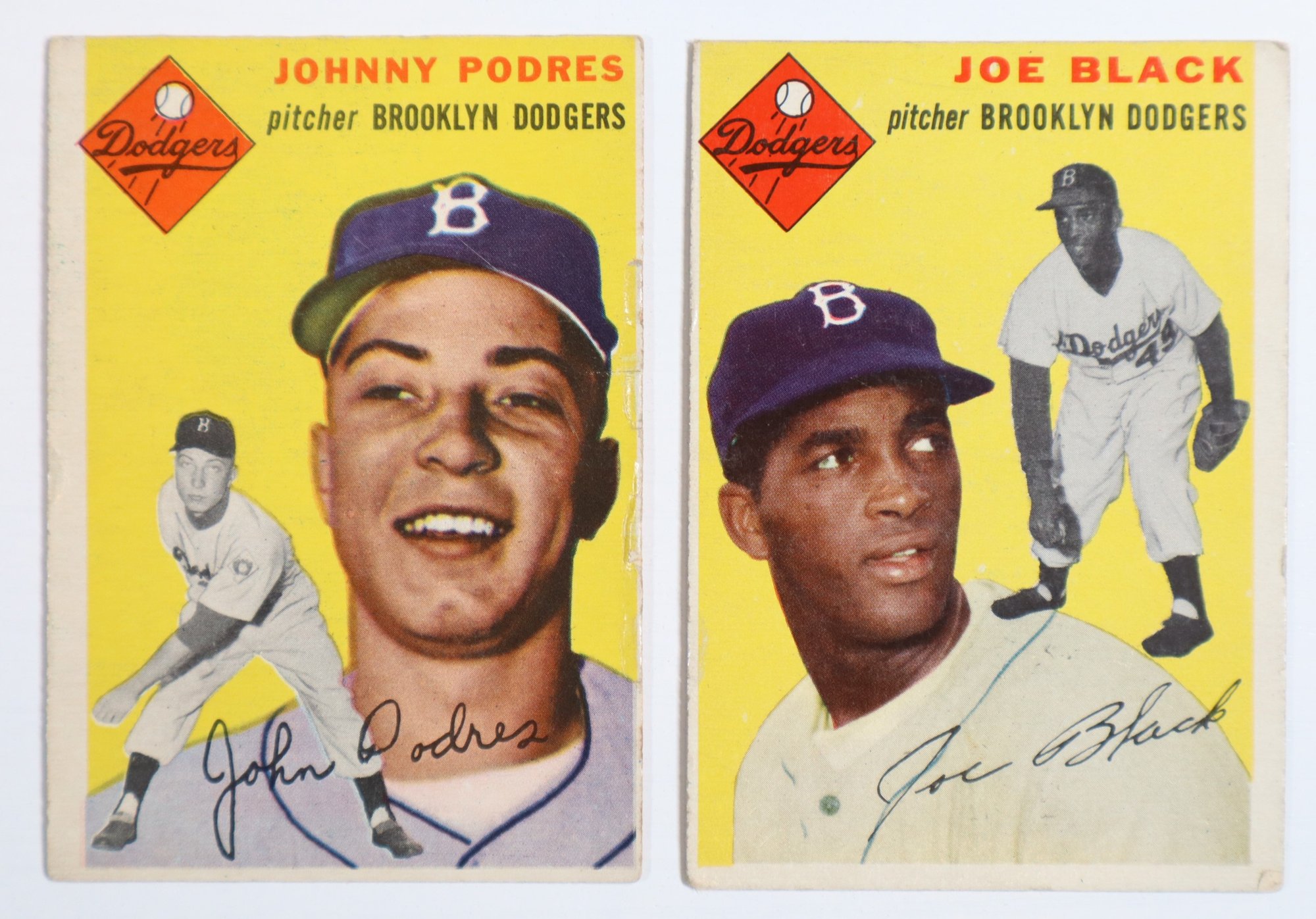 Lot Of (2) Vintage 1954 Topps Baseball Cards - Joe Black 1954 #98 ...