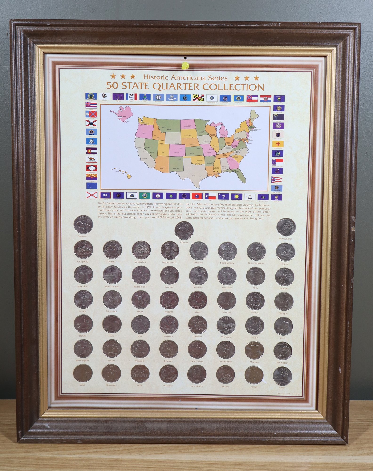 Historic Americana Series 50 State Quarter Collection Framed #8030 ...