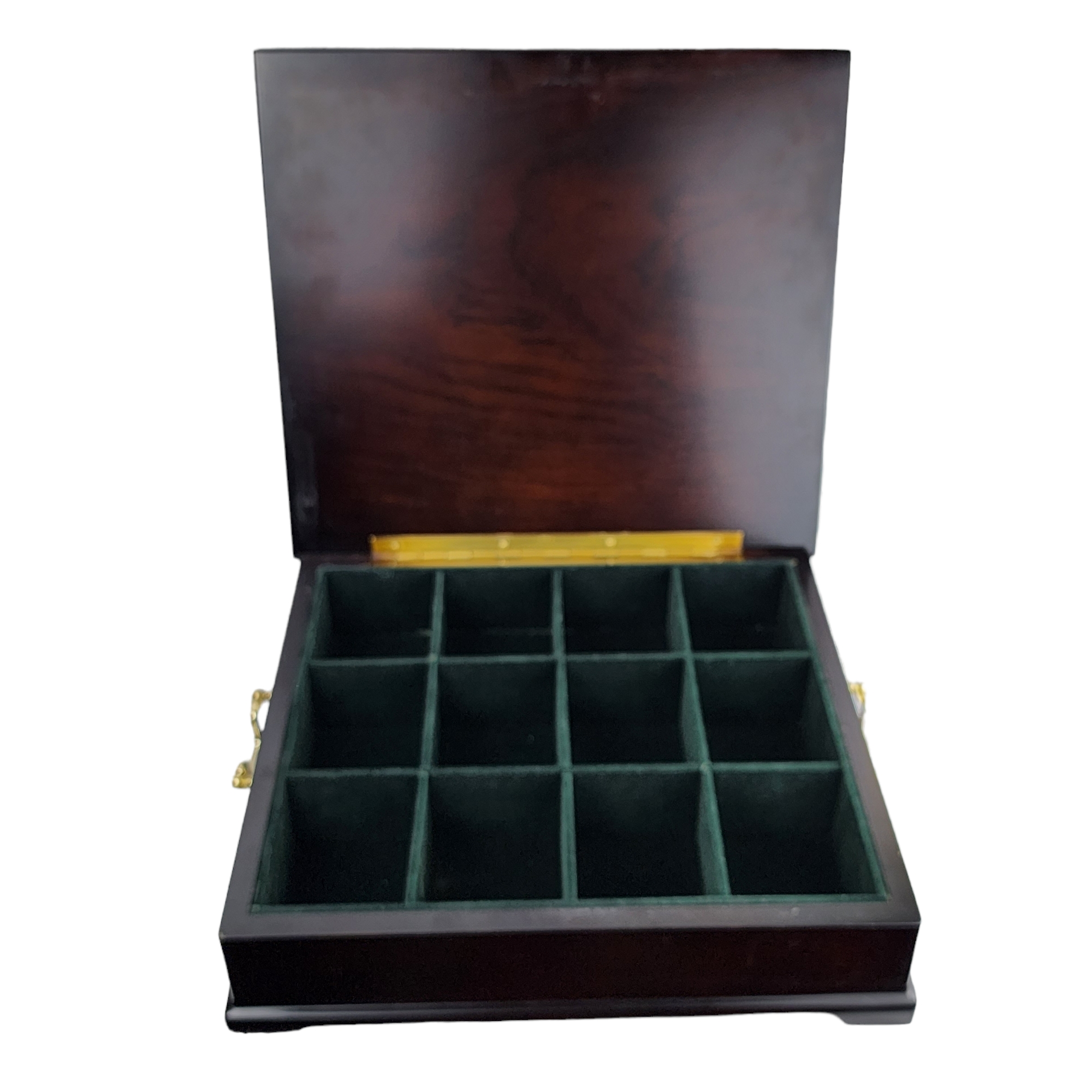 Bombay Company Mahogany Dark Cherry Wood Tea Box #1306 | Auctionninja.com