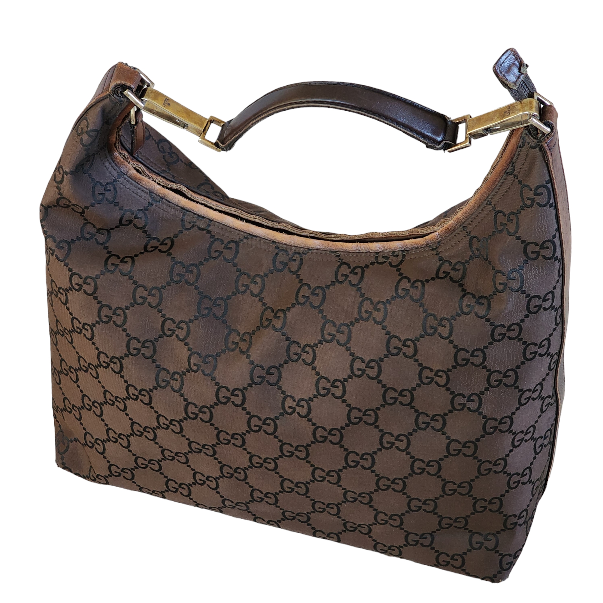 Gucci GG Monogram Nylon Hobo Shoulder Bag #2192 | Auctionninja.com