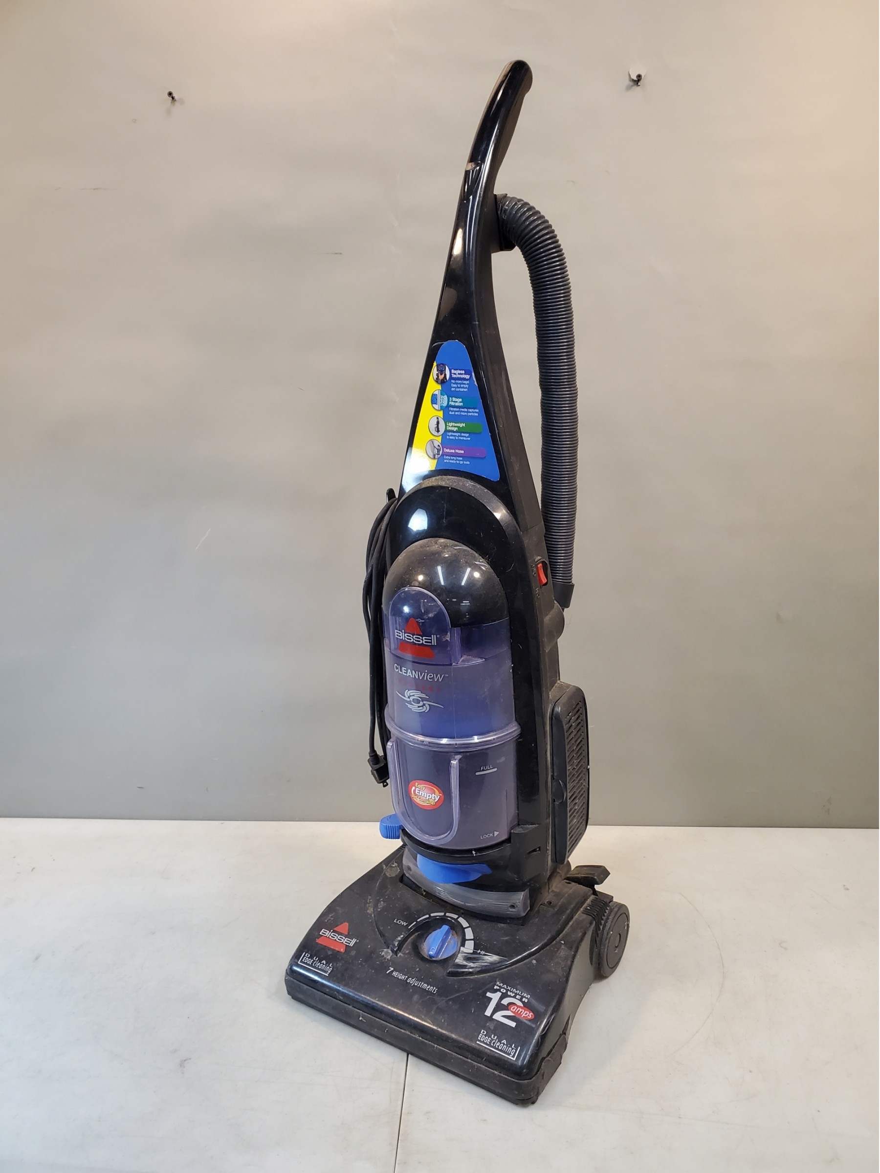 Bissell Cleanview Bagless Vacuum Cleaner, 12 Amps, Dual Edge Cleaning ...