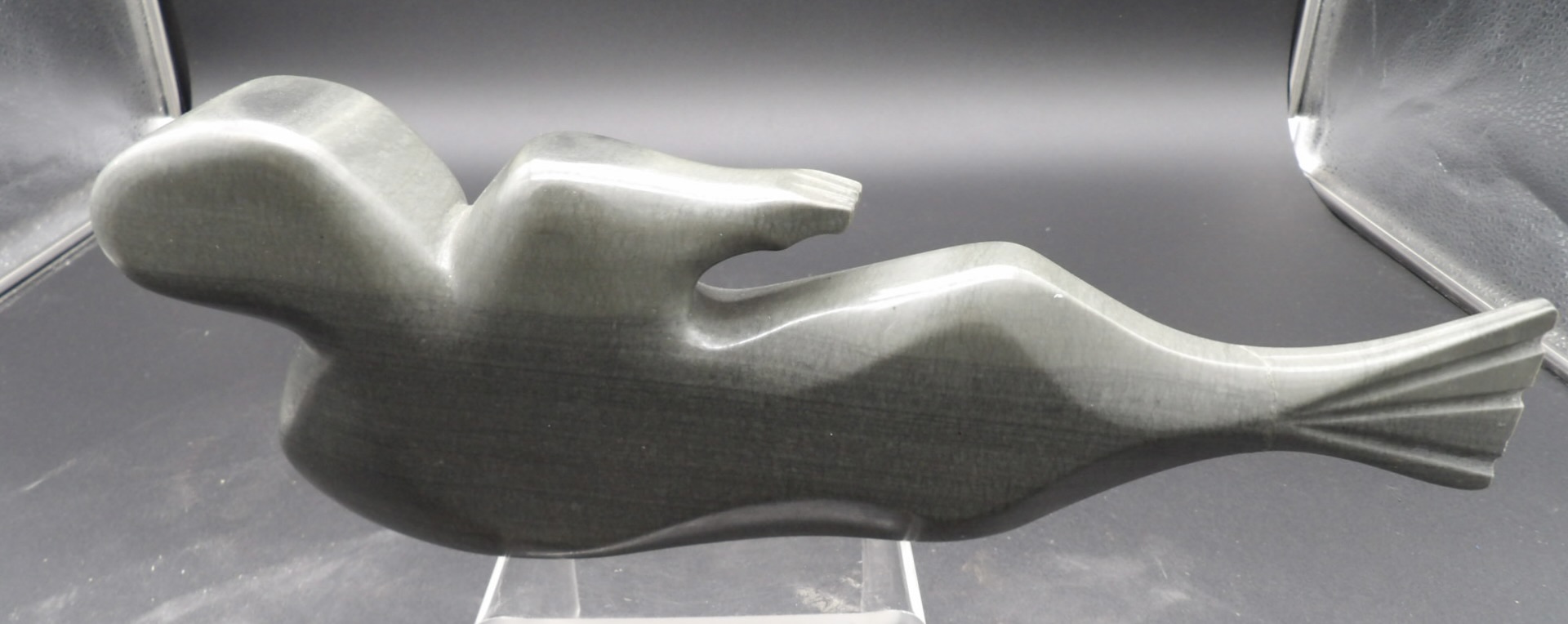 Rare Inuit Green Soapstone Mermaid Sculpture #2568 | Auctionninja.com
