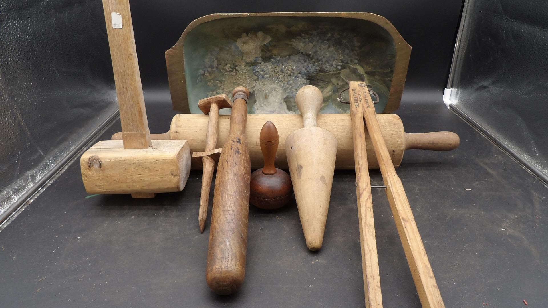 Antique Kitchen Wooden Ware And Hand Painted Trencher #3032 ...