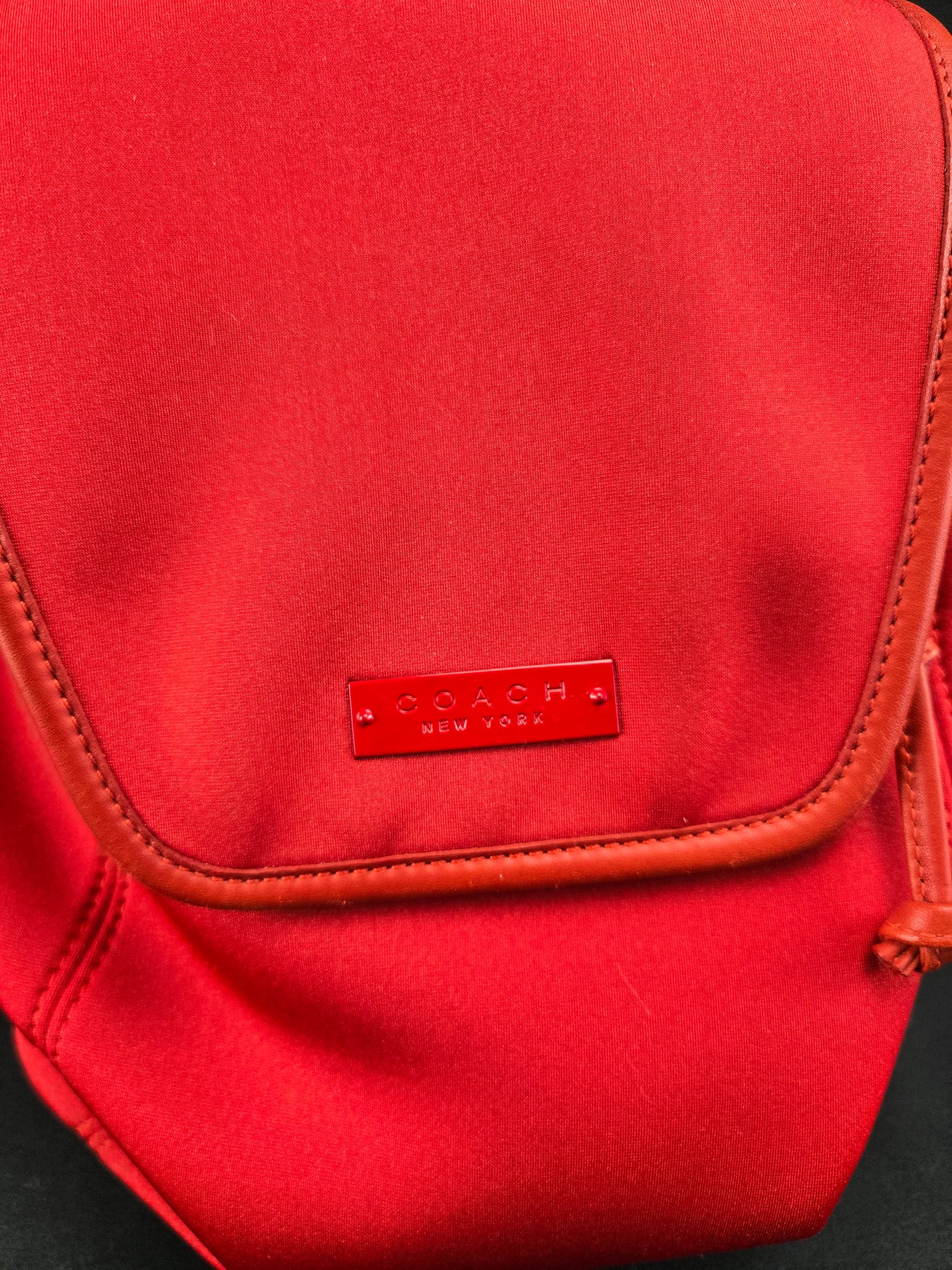 Red Coach Microfiber Backpack Black Interior 10 X 11 #10032 ...