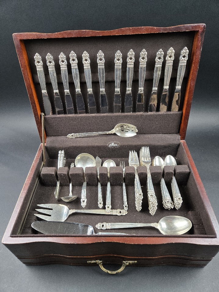 Sterling Silver Flatware Estate Set Royal Danish (Sterling, 1939) By ...
