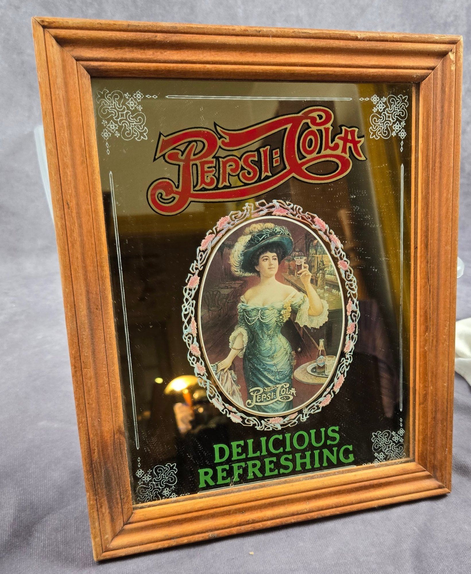 Vintage Pepsi - Cola Mirror 1970's About 9x 12 #11664 | Auctionninja.com