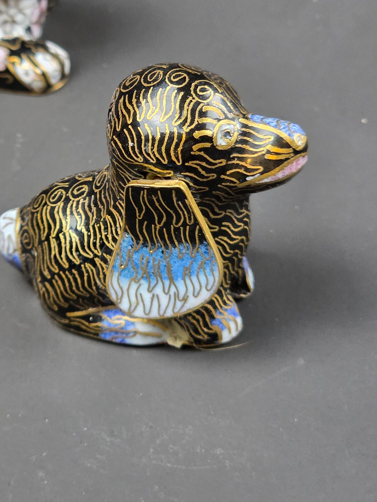 Collection Of Cloisonne Animals - Koy Fish - Frog - Dog - Panda #12510 ...