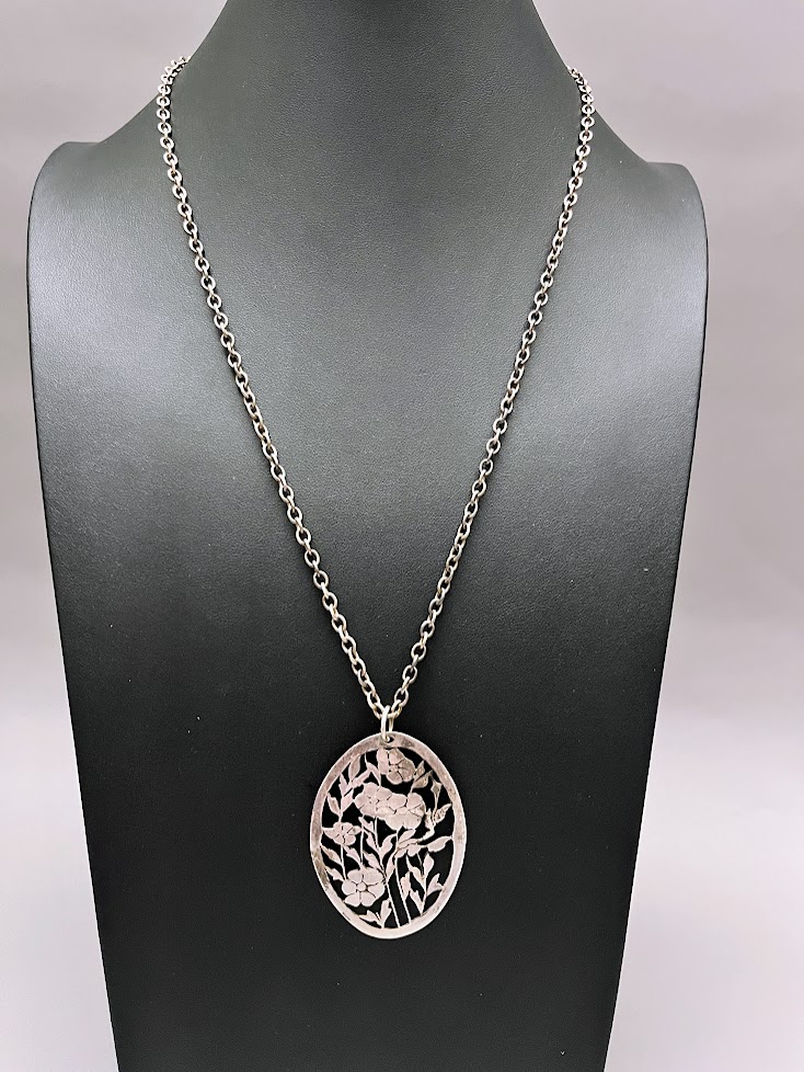 Vintage Sterling Necklace Signed Al Walker, 36" Long Sterling Chain, 2 ...