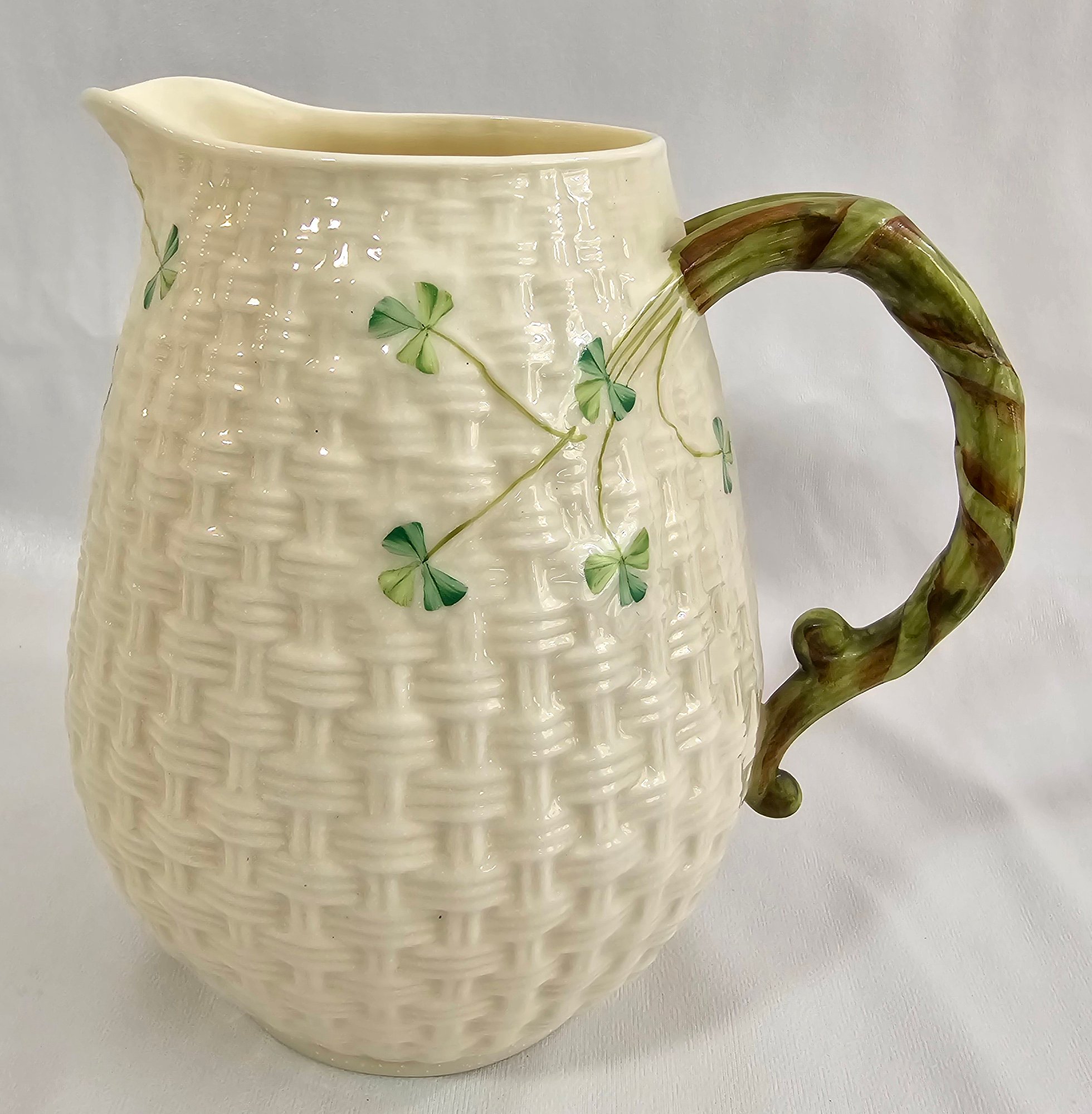 Vintage Belleek Ireland Porcelain 6" Shamrock Pitcher #4015 ...