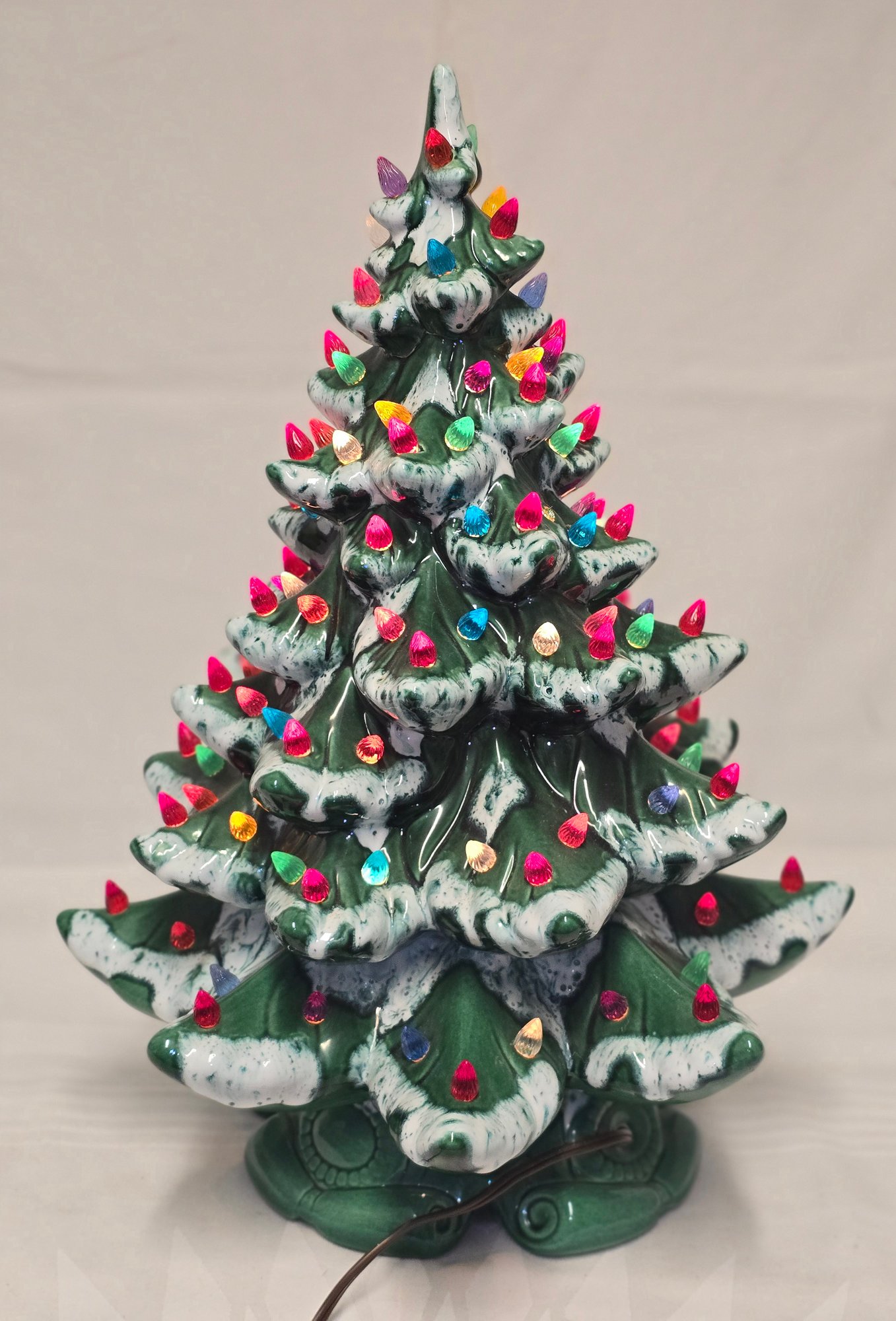 Ceramic Christmas Tree With Snow And Beautiful Base #4130 ...