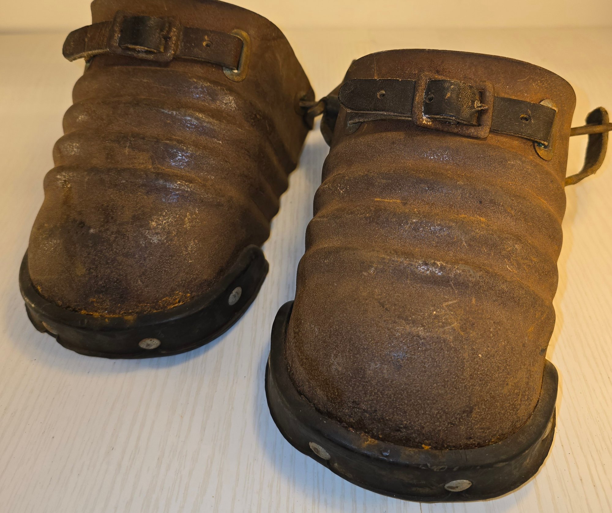 Antique Construction, Logging Metal Protective Shoe Covers #4566 ...