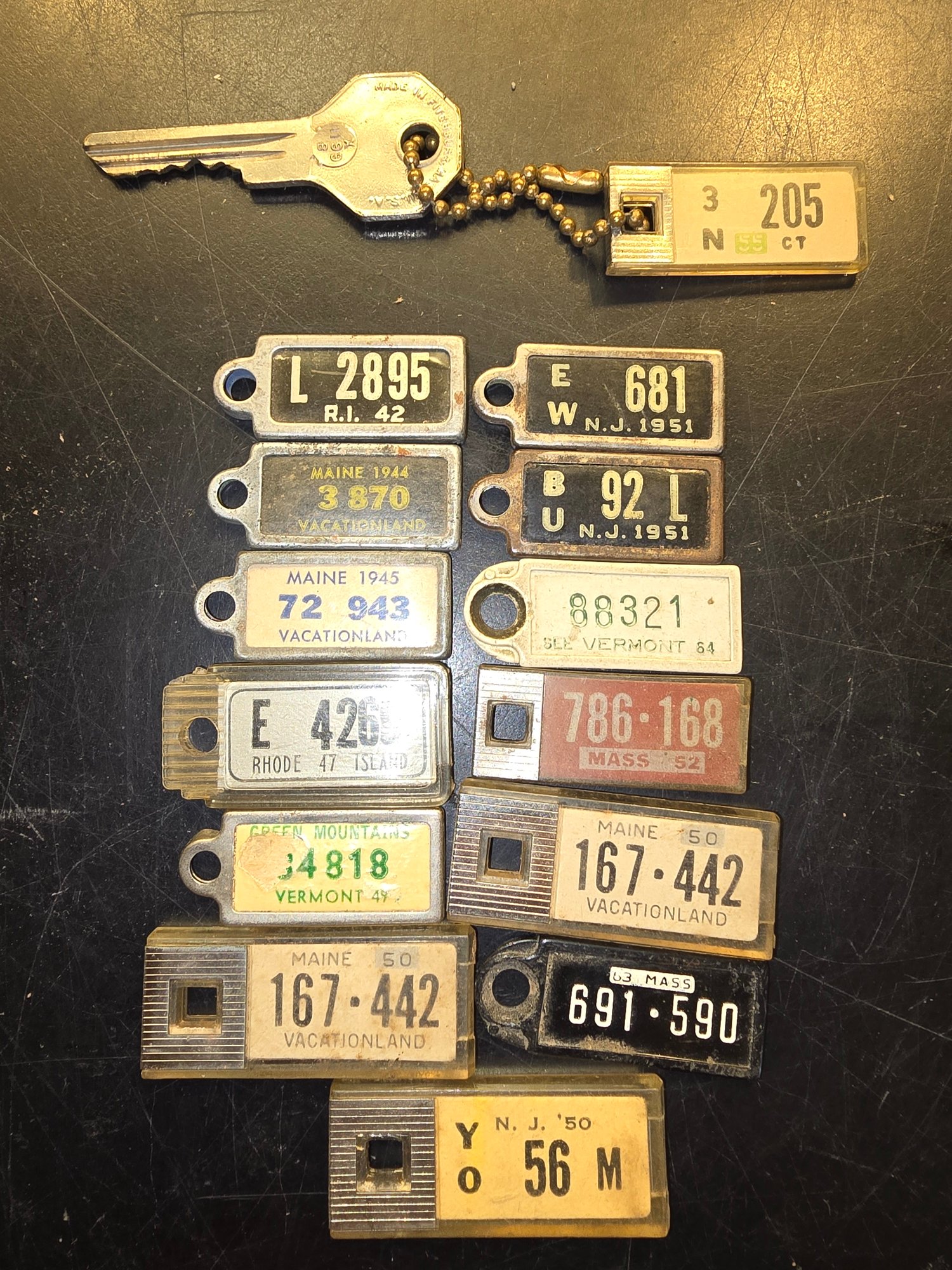 Lot Of 14 Vintage 1940's 50's 60's Key Chain License Plate Tags #4757 ...