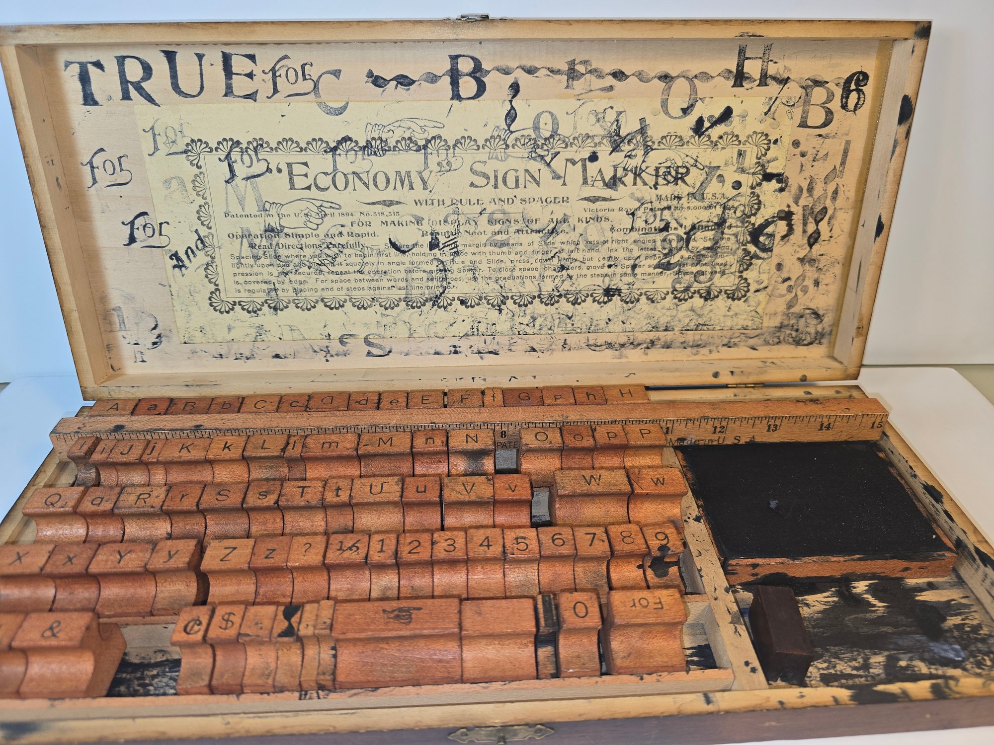 Antique 1890's Wood Box Letters Economy Sign Maker Set #4771 ...
