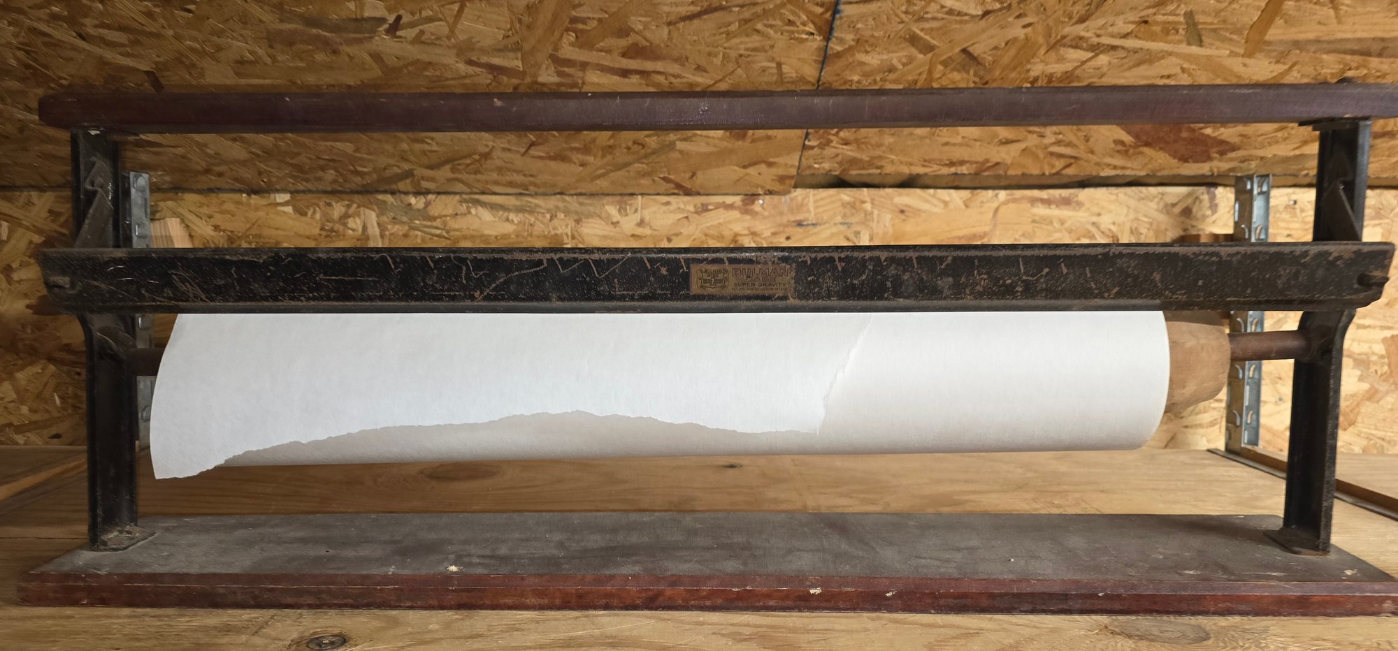 Antique Paper Roll Cutter 33" With Paper #4806 | Auctionninja.com