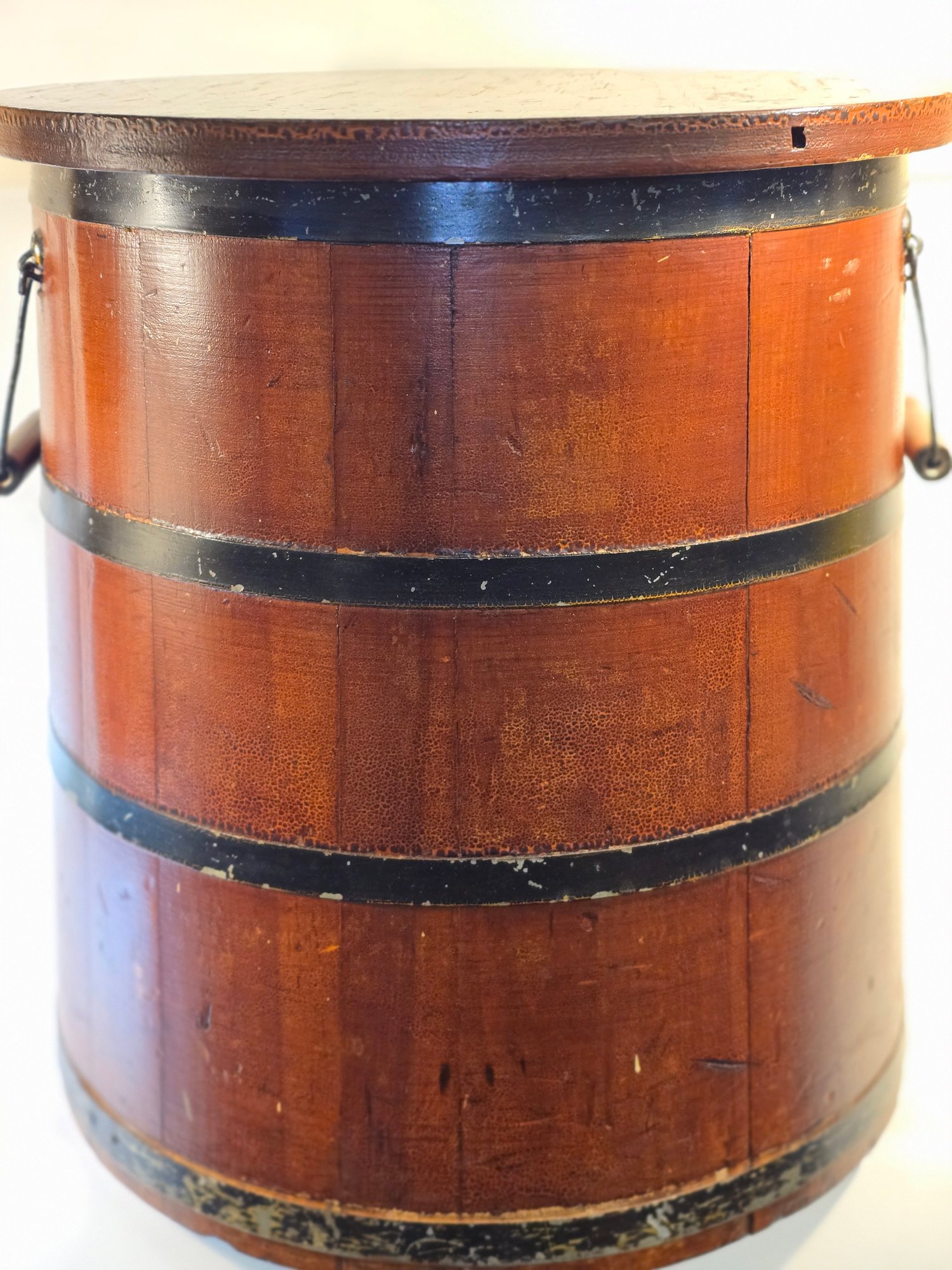 Unique Antique 18th Century Wooden Ship Storage Bucket Made Into A Seat ...