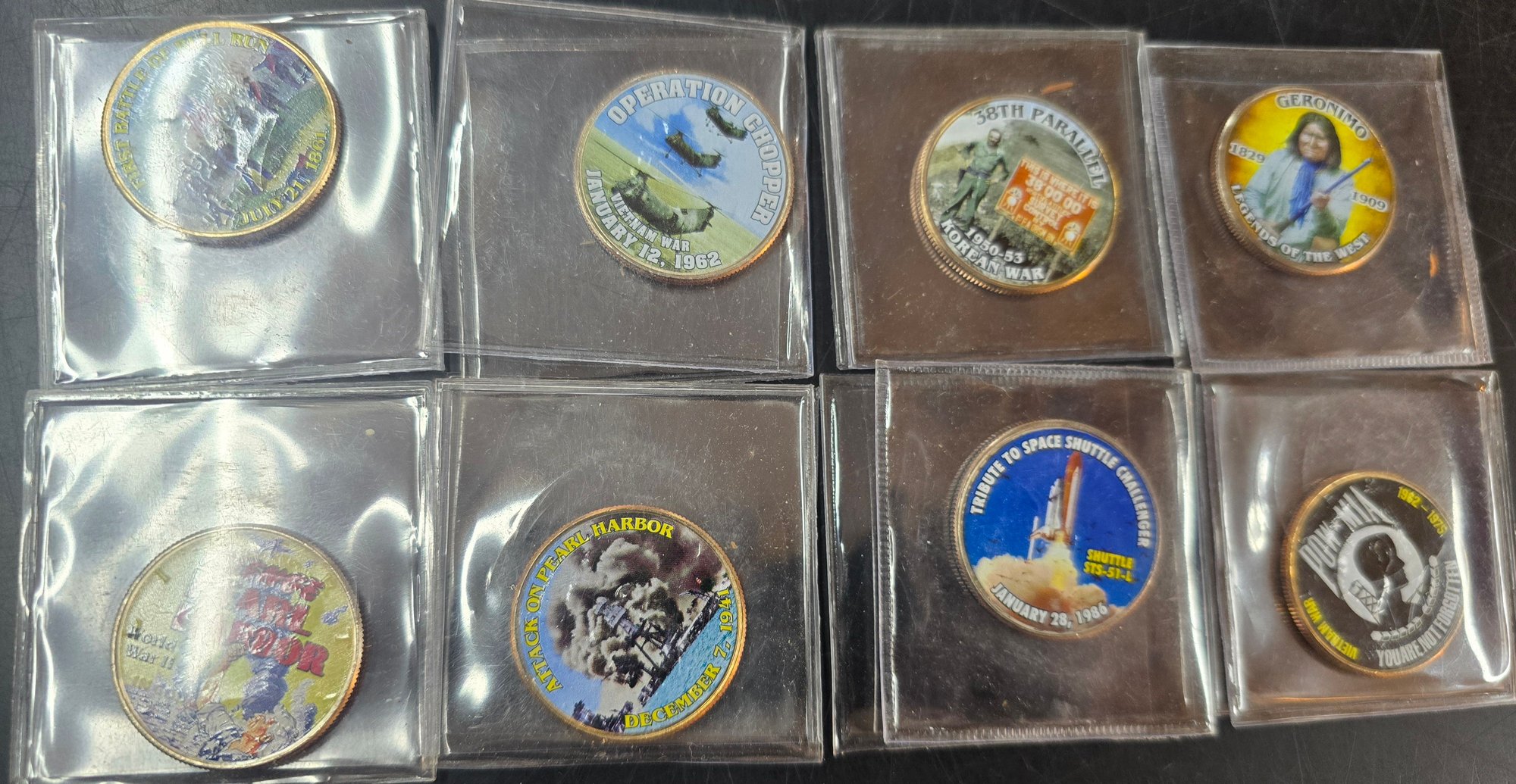Lot Of Collectible Colorized Kennedy Half Dollars Historical Importance ...