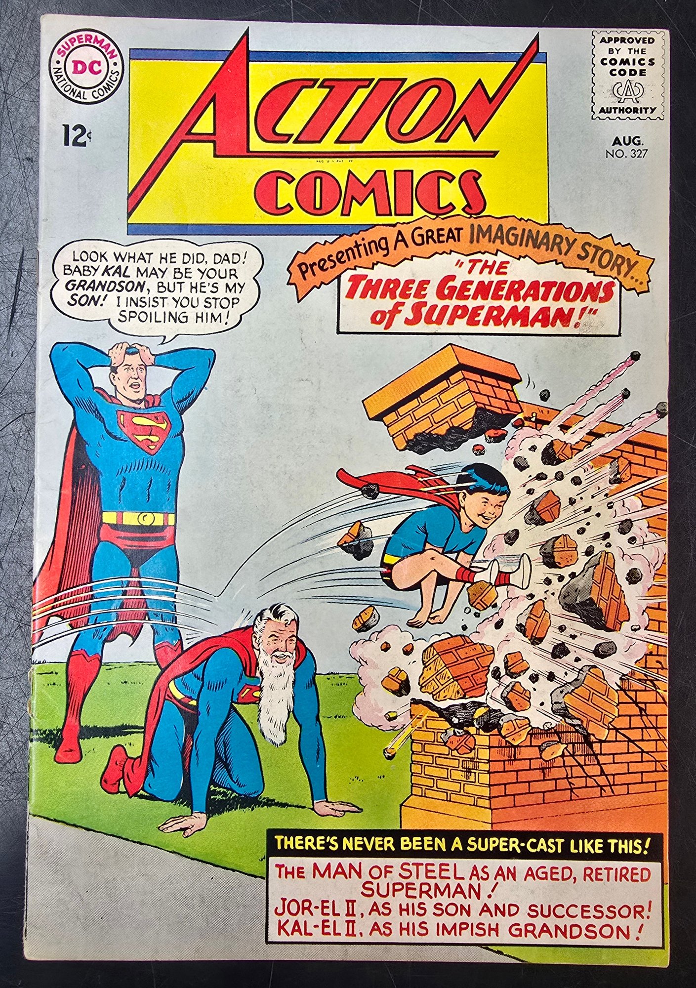 Action Comic #327 The Three Generations Of Superman Comic Book 1965 ...