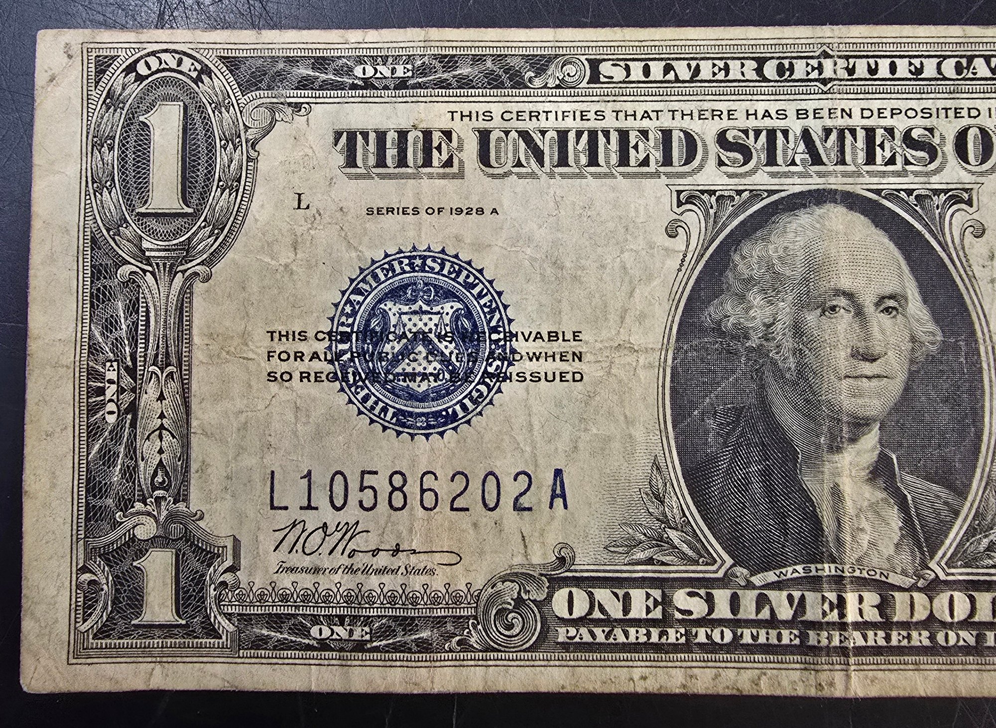 1928 Circulated Silver Series 1 Dollar Bill Funny Back #9798 ...
