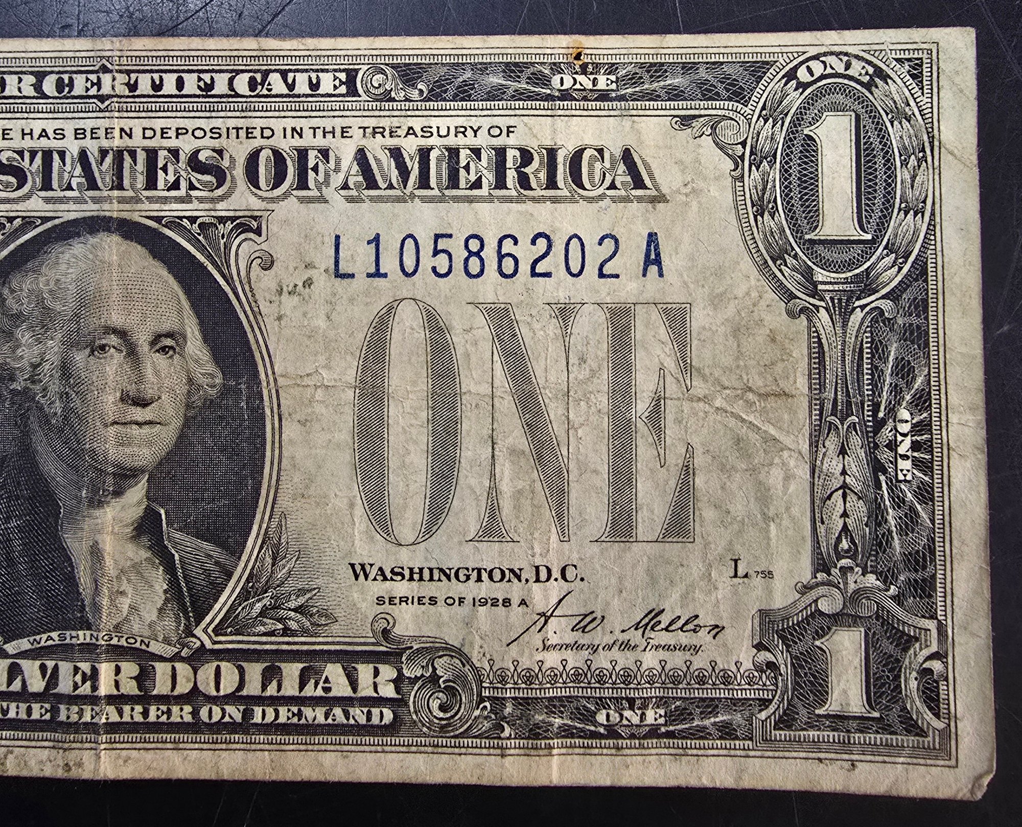 1928 Circulated Silver Series 1 Dollar Bill Funny Back #9798 ...